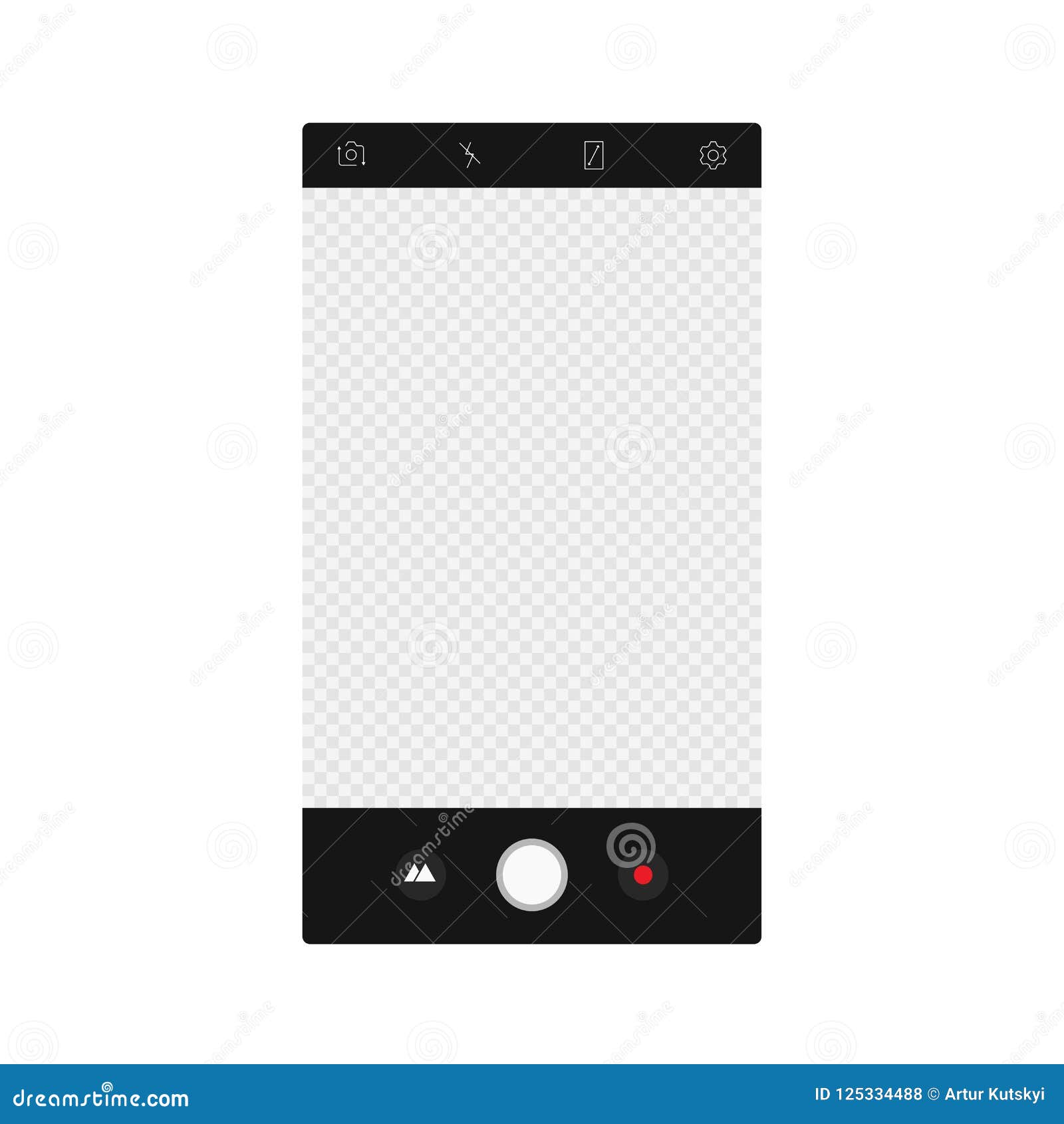 Camera App Screen Interface. Vector Mockup Photo Composer. Stock Vector ...