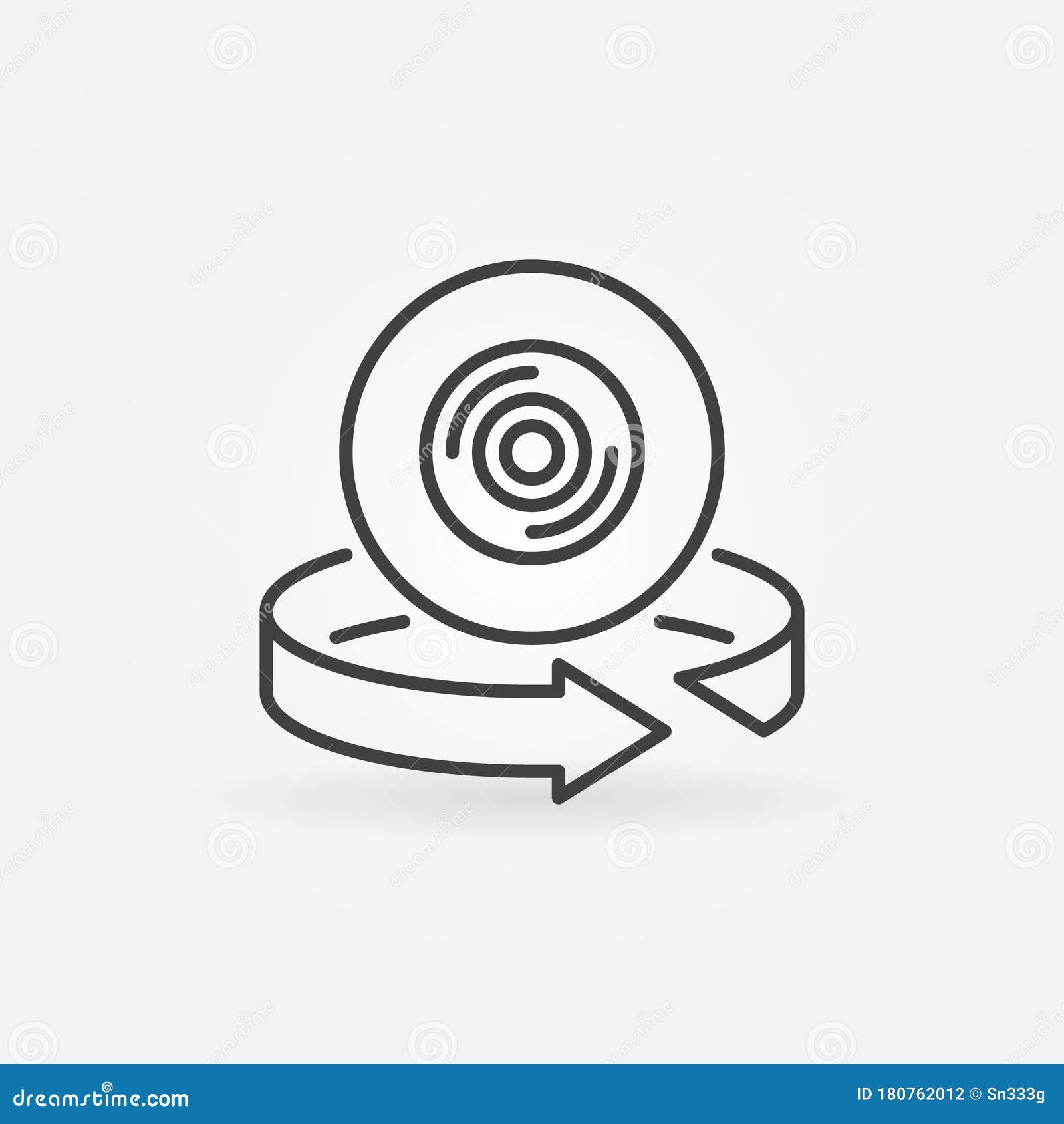 360 Camera with Arrow Vector Concept Icon in Outline Style Stock Vector ...