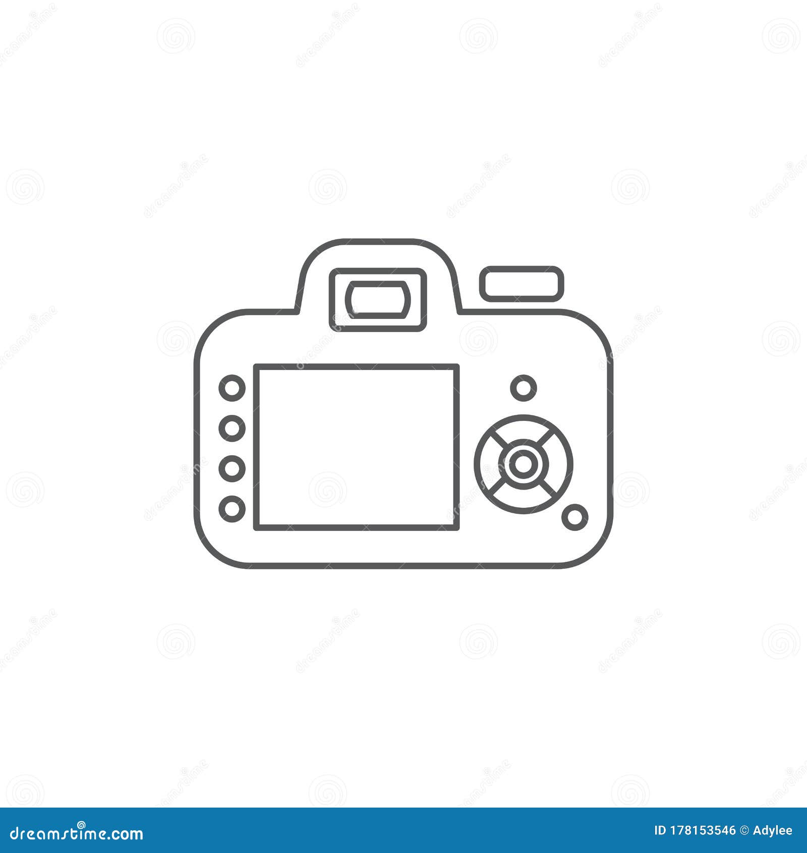 Camera Back with Viewfinder Screen Vector Icon Symbol Isolated on White ...