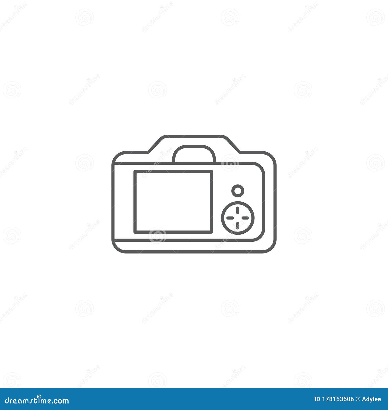 Camera Back with Viewfinder Screen Vector Icon Symbol Isolated on White ...