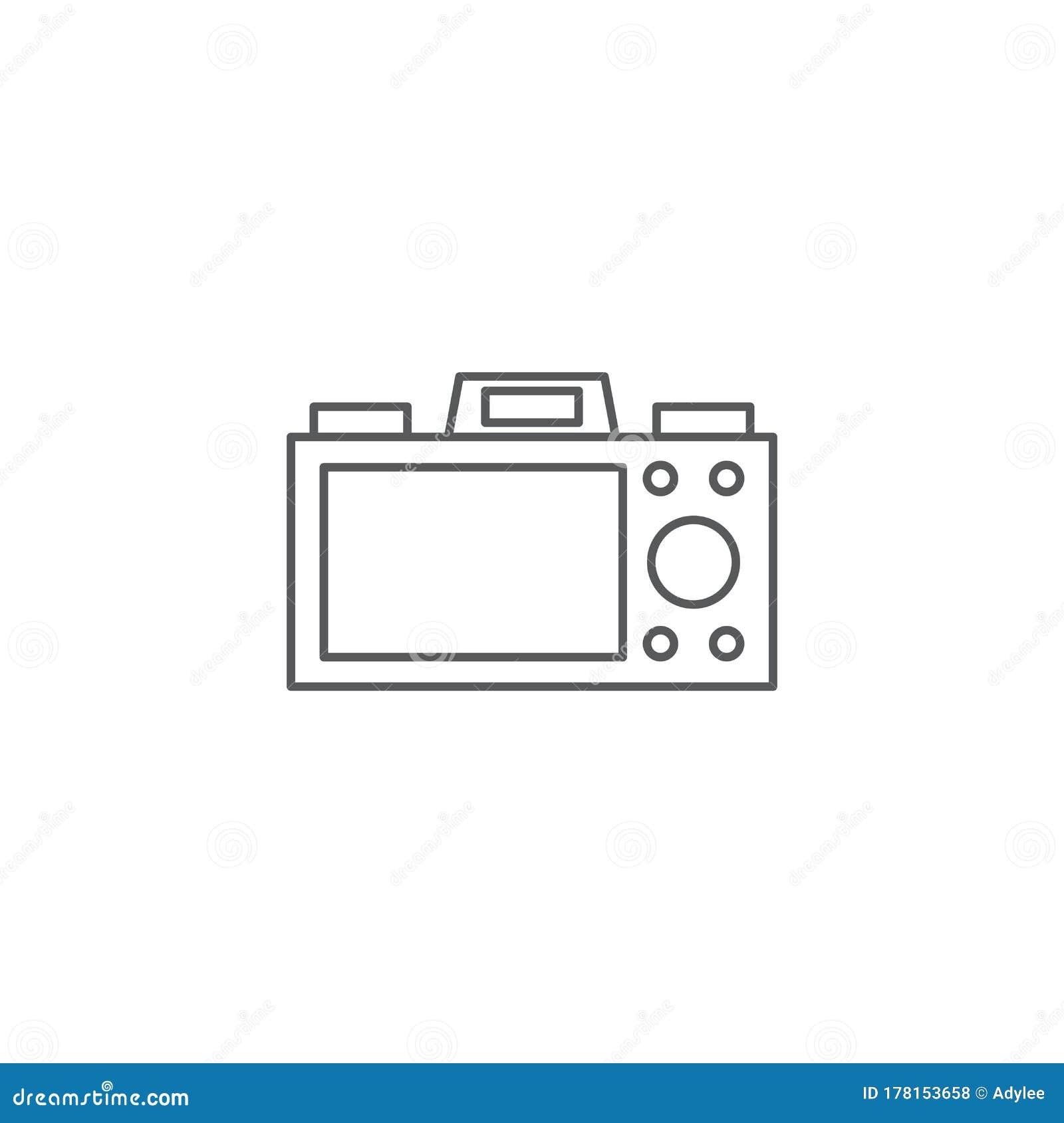 Camera Back with Viewfinder Screen Vector Icon Symbol Isolated on White ...
