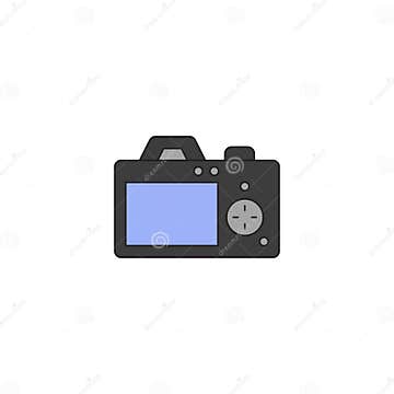 Camera Back with Viewfinder Screen Vector Icon Symbol Isolated on White ...