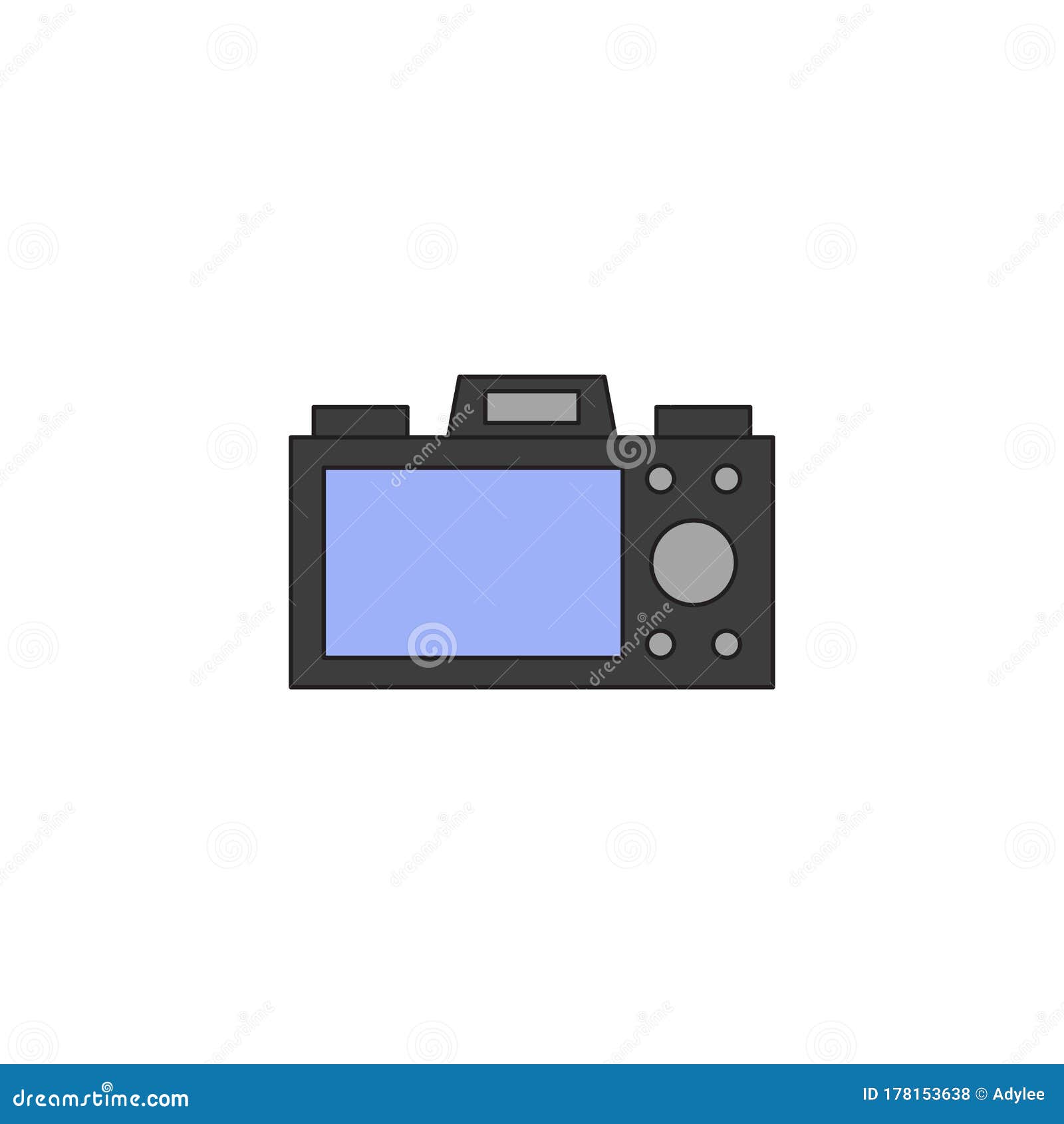 Camera Back With Viewfinder Screen Vector Icon Symbol Isolated On White ...