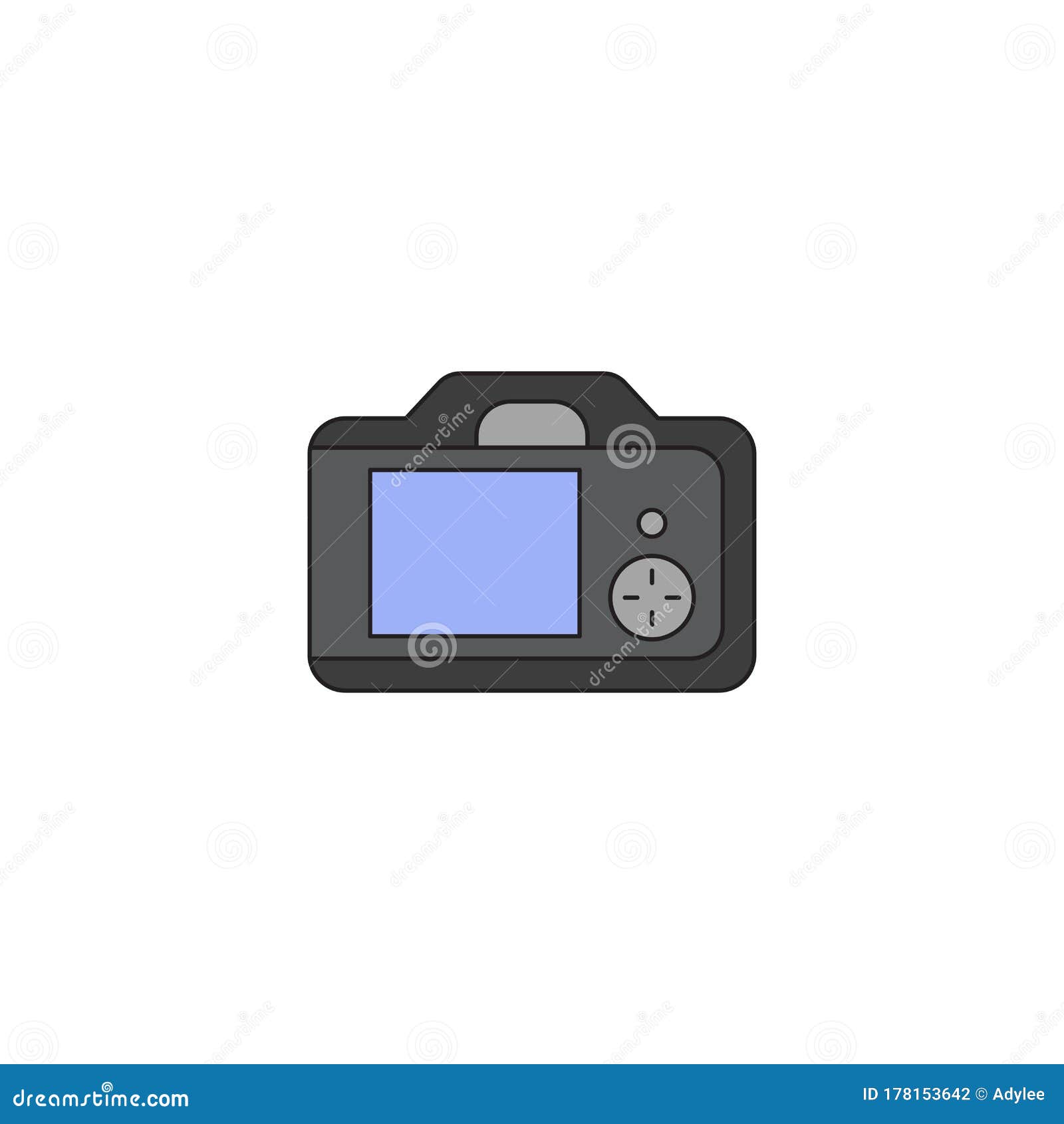 Camera Back With Viewfinder Screen Vector Icon Symbol Isolated On White ...