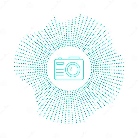 Camera in Badge with Blue Dots Stock Vector - Illustration of frame ...