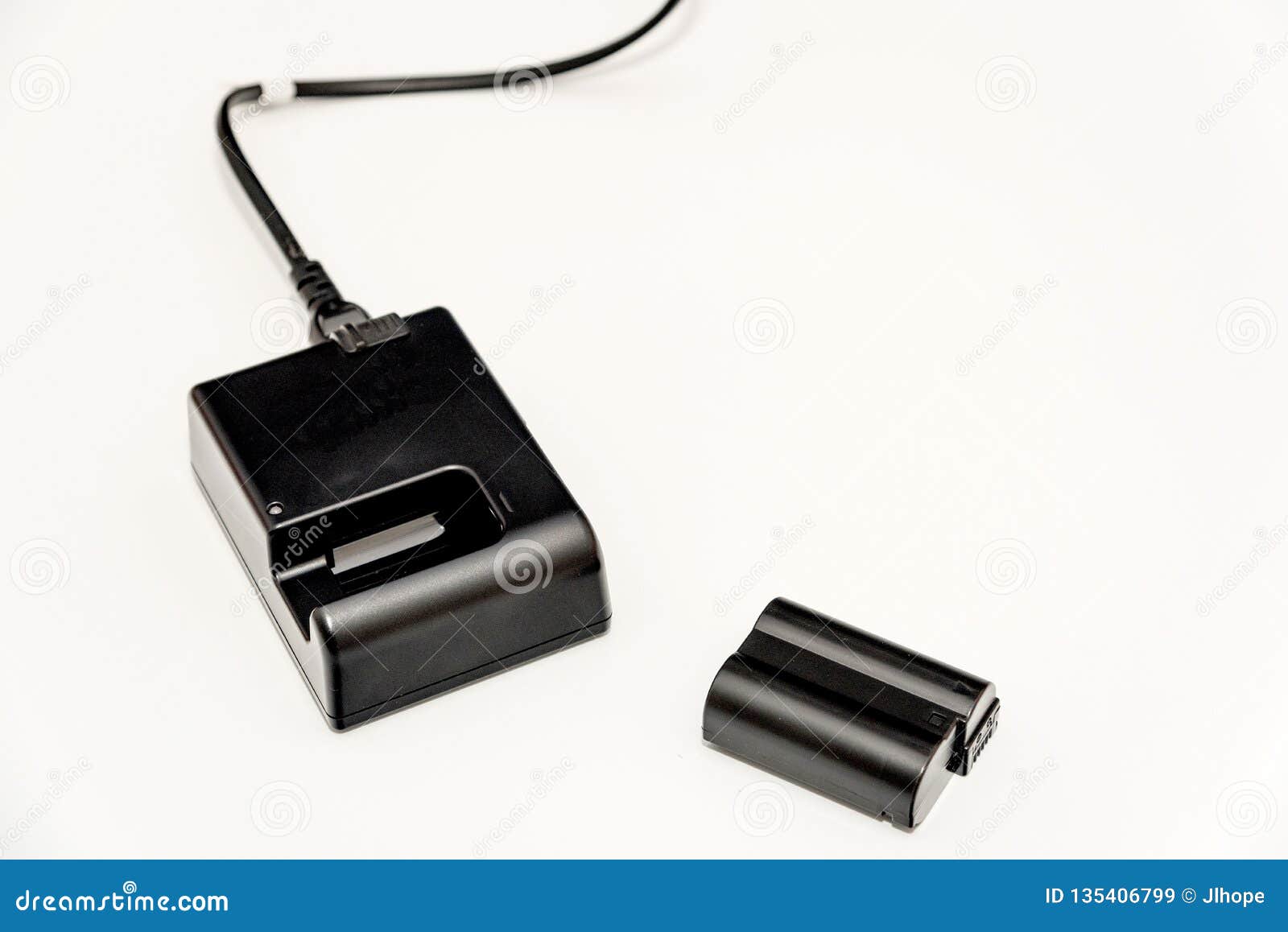 Camera Battery Charger on White Background Stock Image - Image of ...