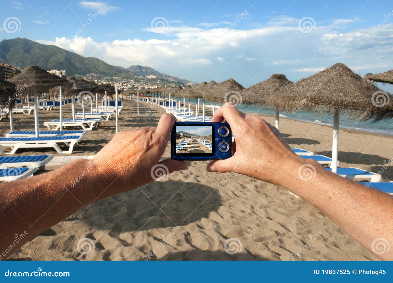 Camera on Beach stock image. Image of hotel, digital - 19837525
