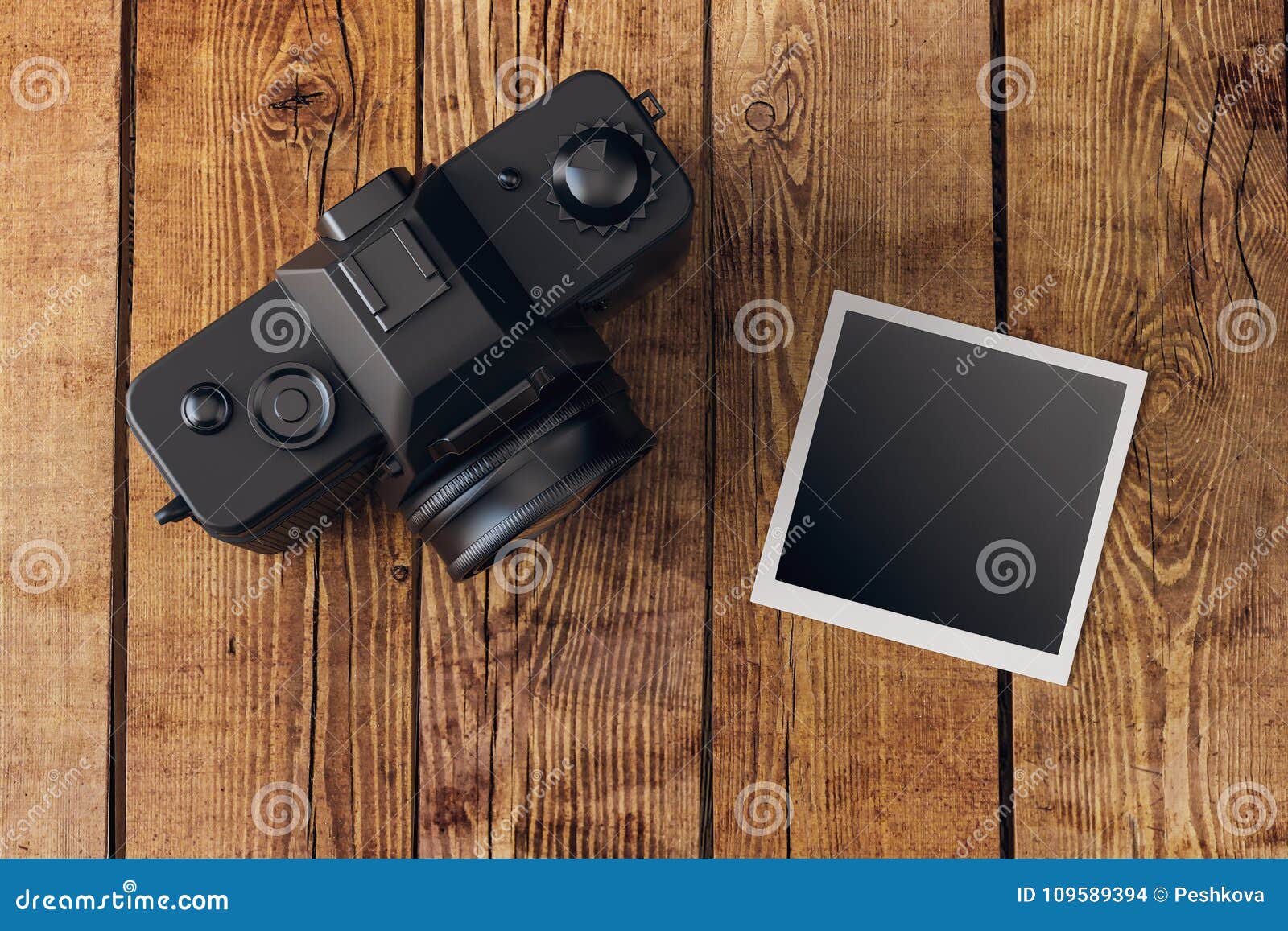 Camera and blank image stock photo. Image of instant - 109589394