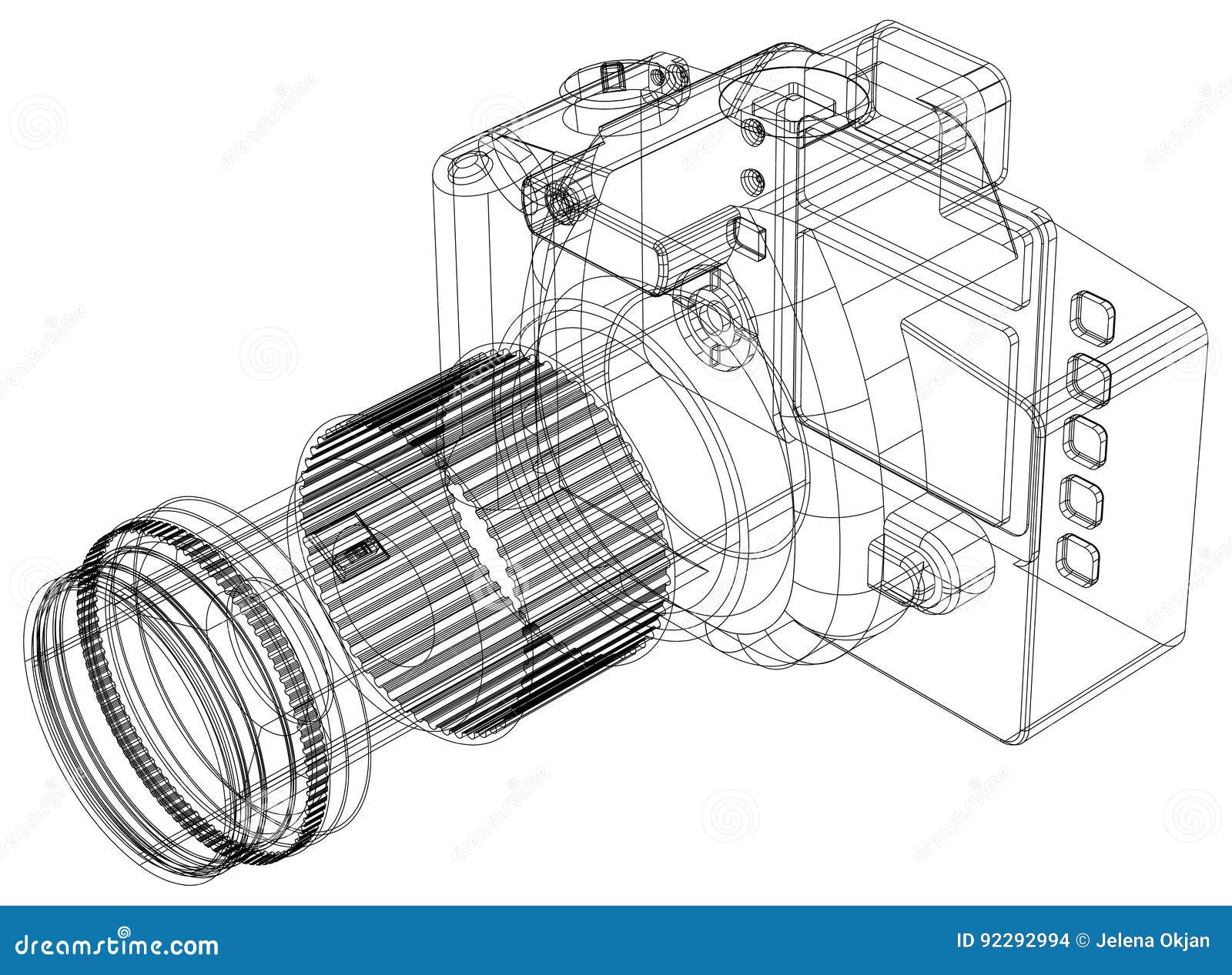 Camera Blueprint â€“ 3D Perspective Stock Illustration - Illustration ...
