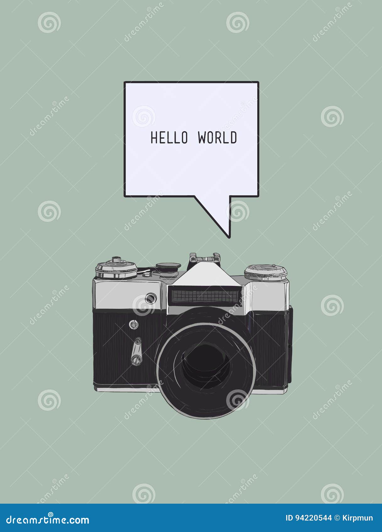 Camera with Bubble Text , Sketch Vector. Stock Vector - Illustration of ...