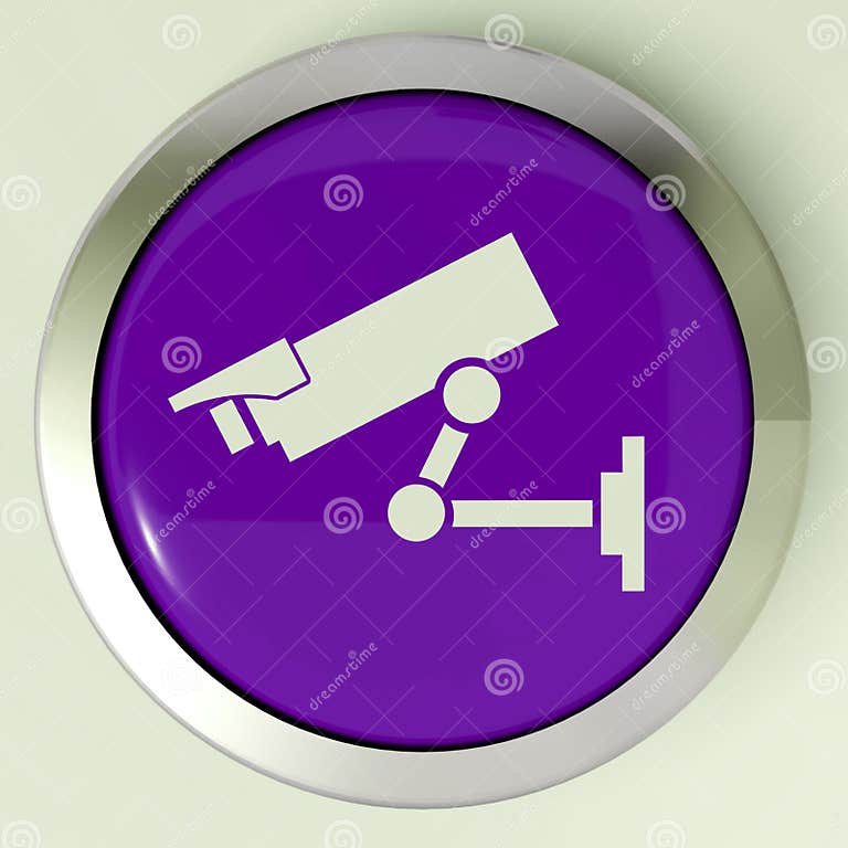 Camera Button Shows CCTV and Web Security Stock Illustration ...