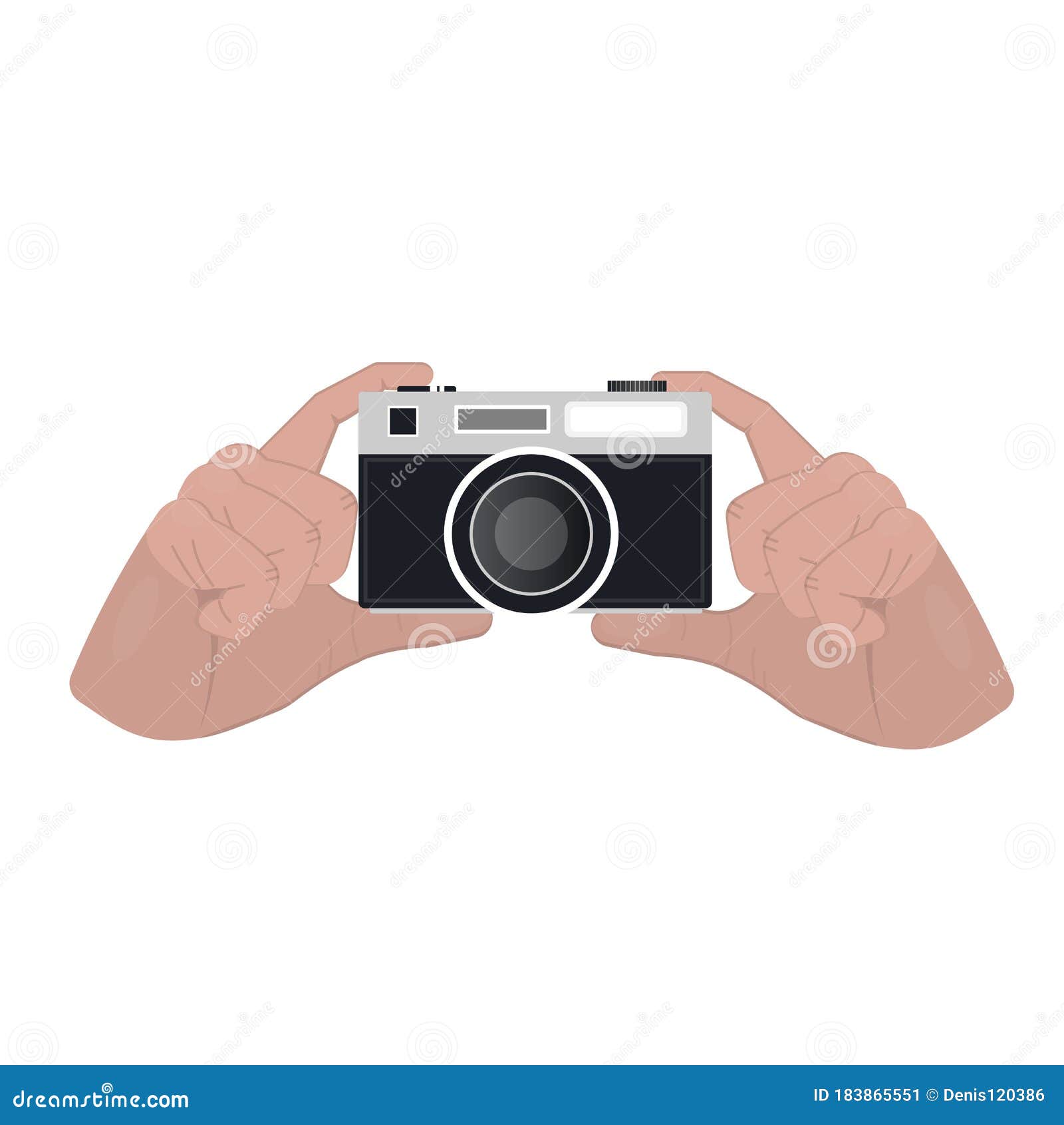 Camera. Camera in Hand. Vector Illustration Stock Vector - Illustration ...