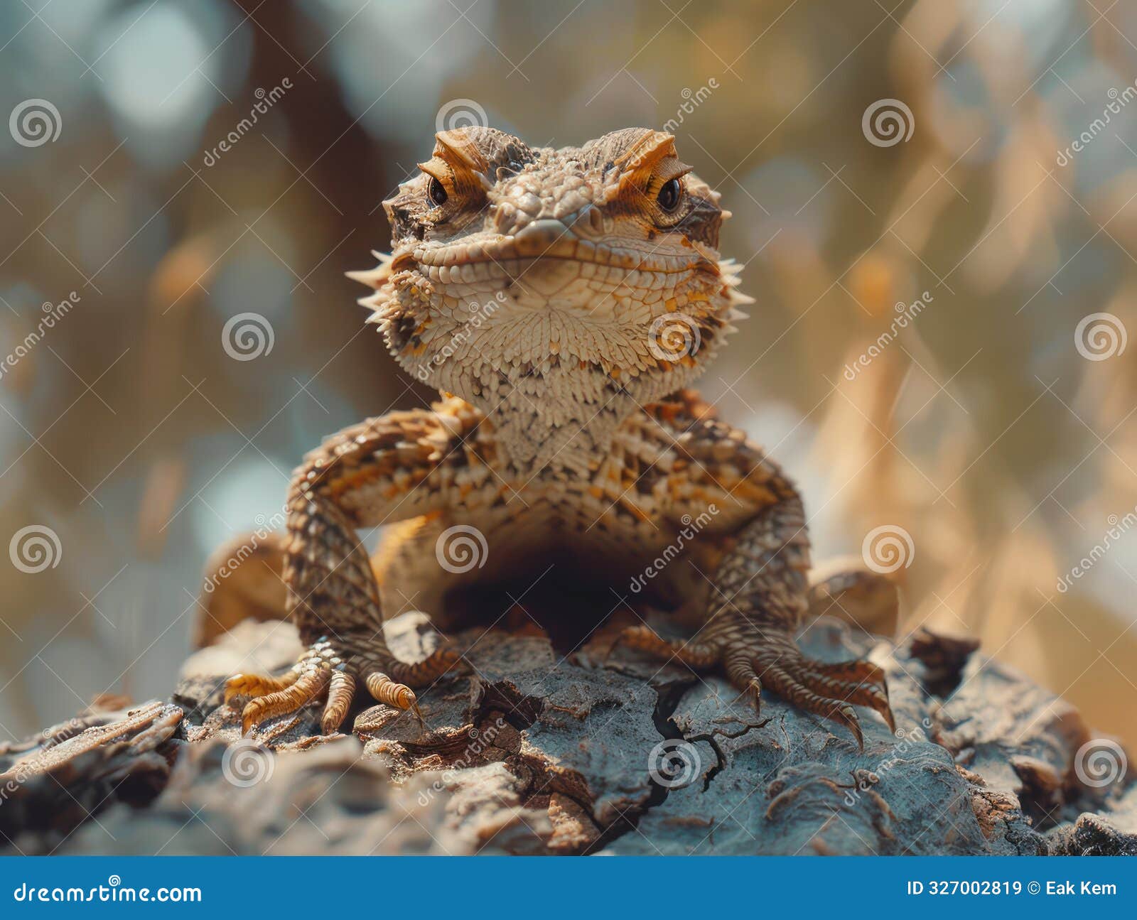 A Close-Up of a Fierce Bearded Dragon Lizard, a Carnivore with Sharp ...