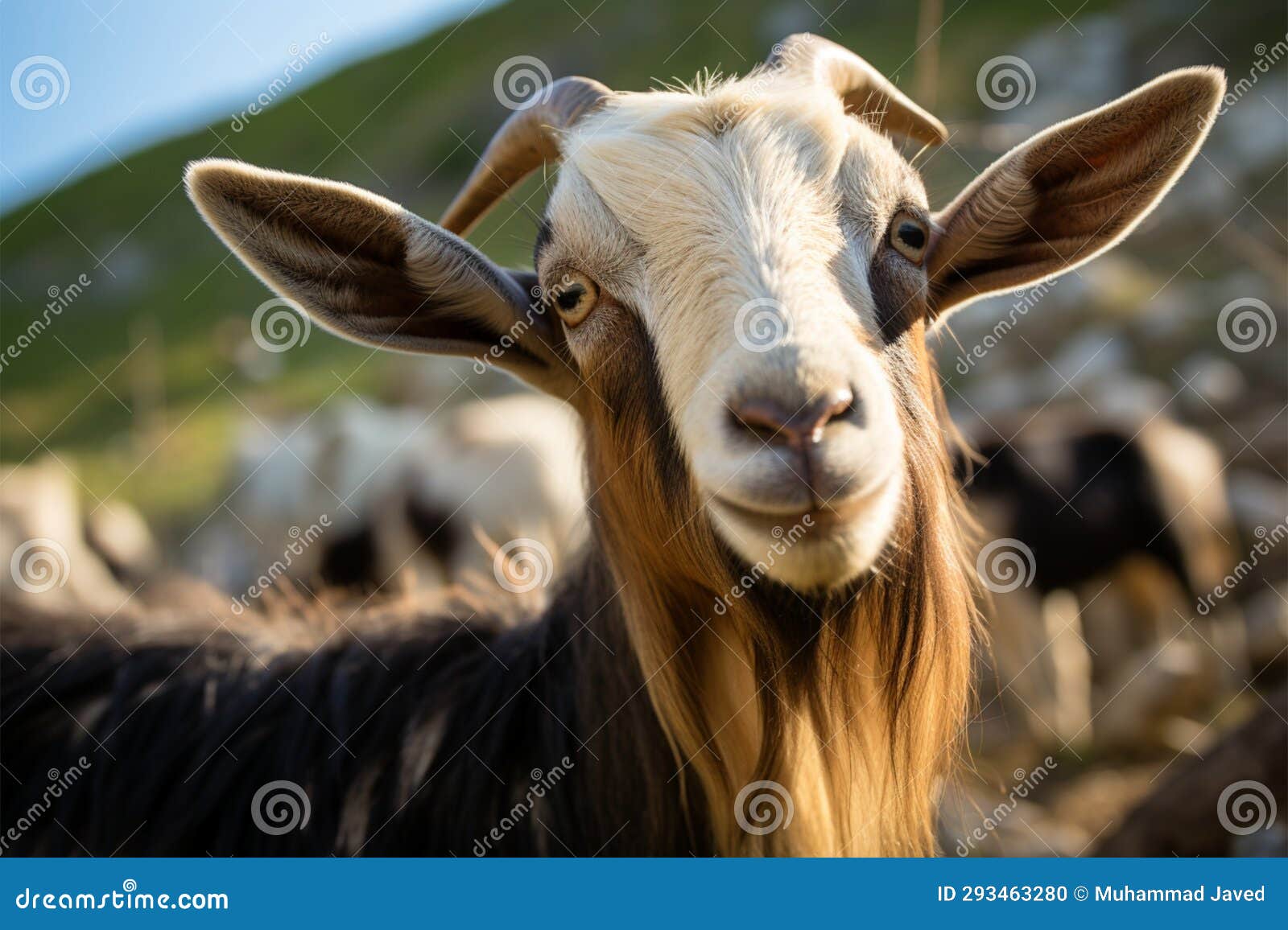 Camera Captures a Goats Candid, Direct, and Engaging Gaze Stock ...