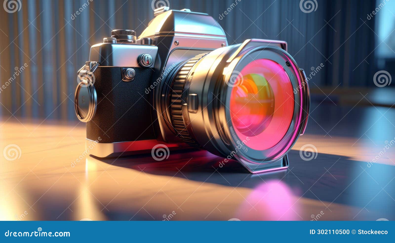 Stunning 3d Rendered Camera Lens Shot with Dramatic Lighting Stock ...