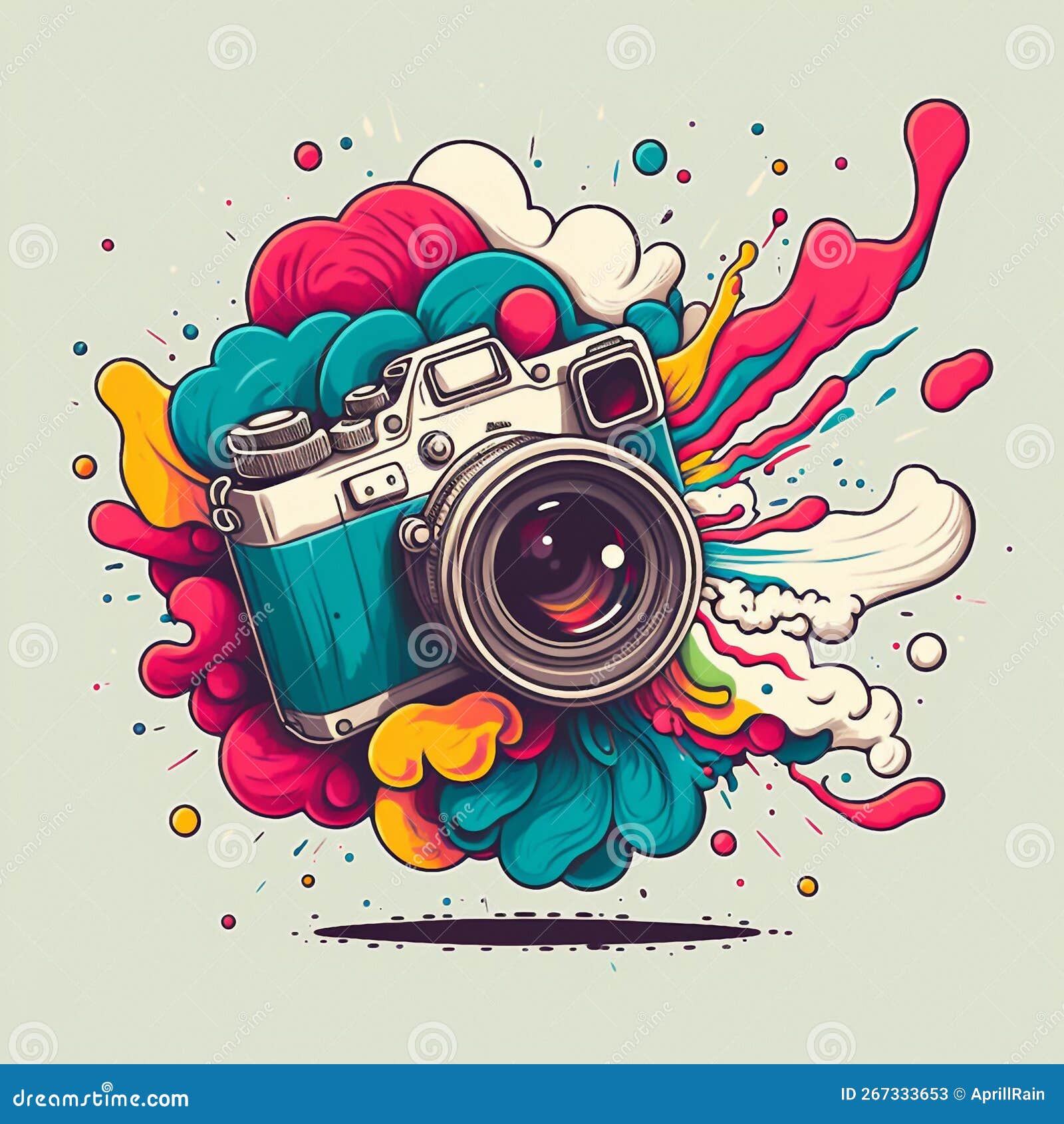 Camera Cartoon Graphic Image Colorful Illustration Stock Illustration ...