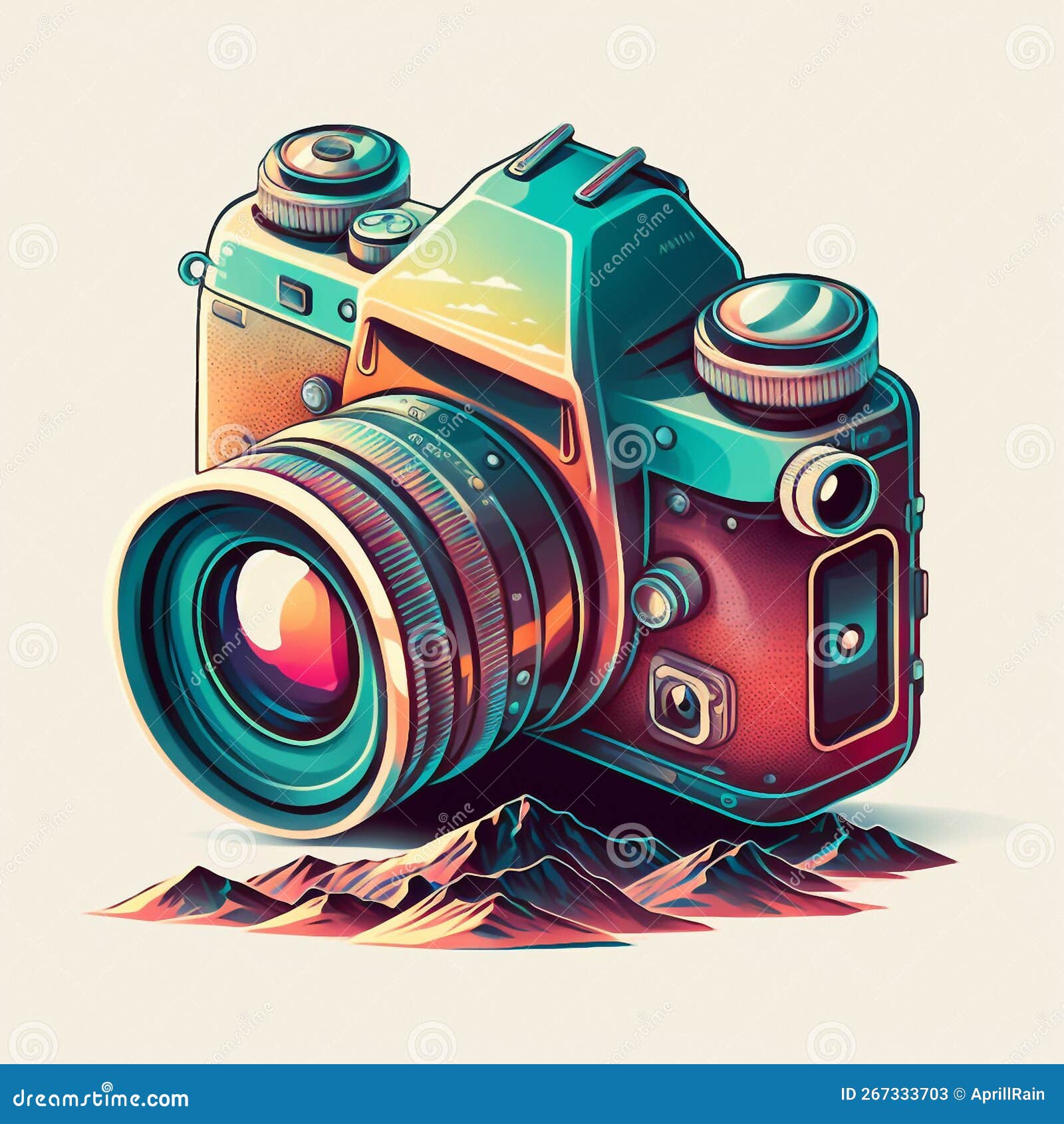 Camera Cartoon Graphic Image Colorful Illustration Stock Illustration ...