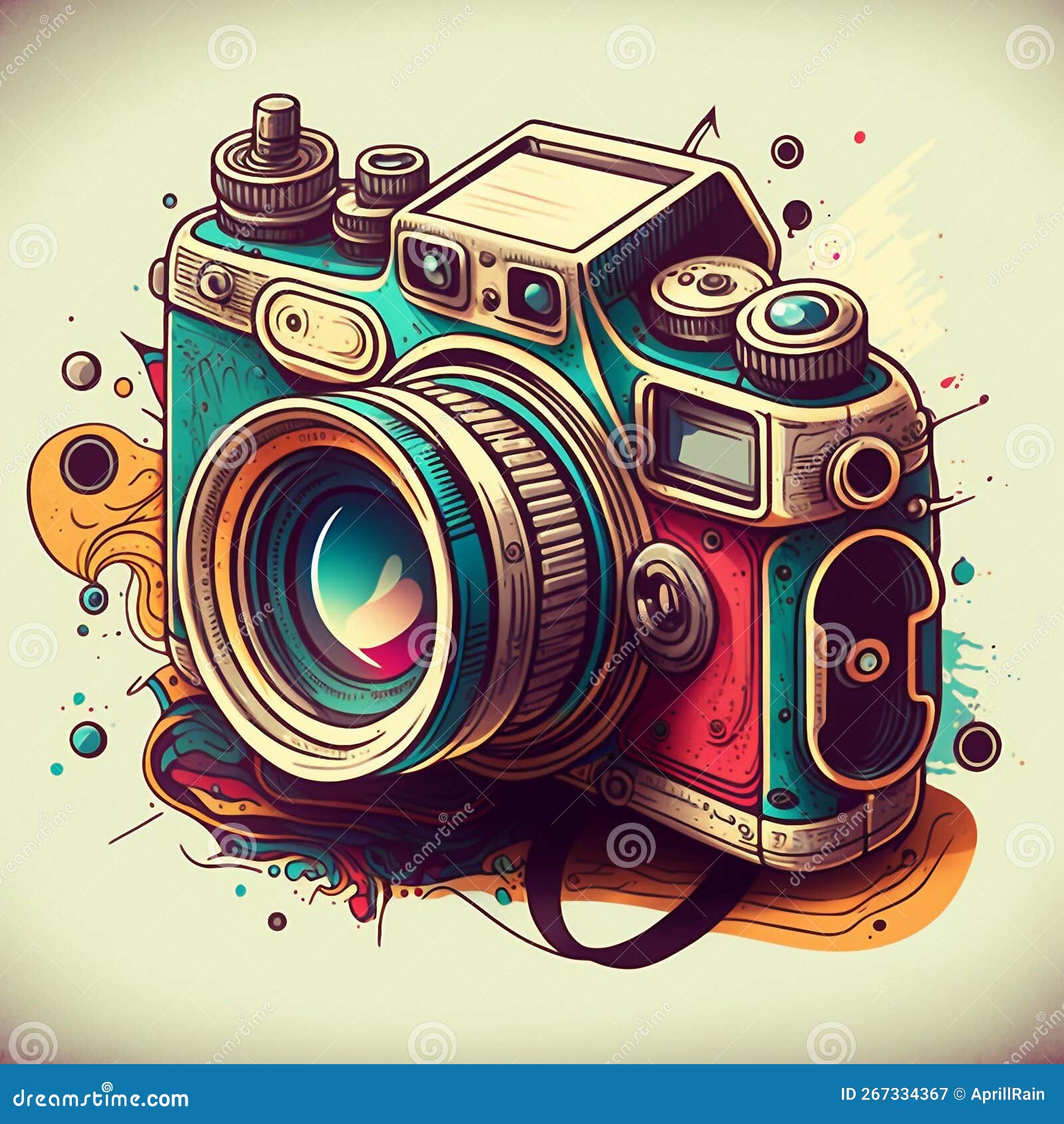 Camera Cartoon Graphic Image Colorful Illustration Stock Illustration ...