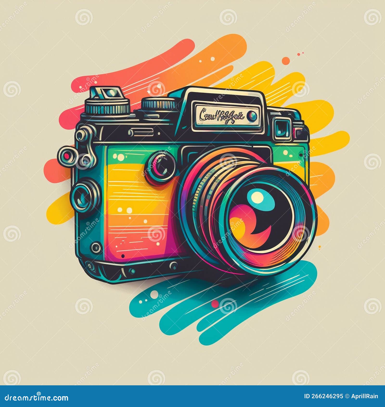 Camera Cartoon Graphic Image Colorful Illustration Stock Vector ...