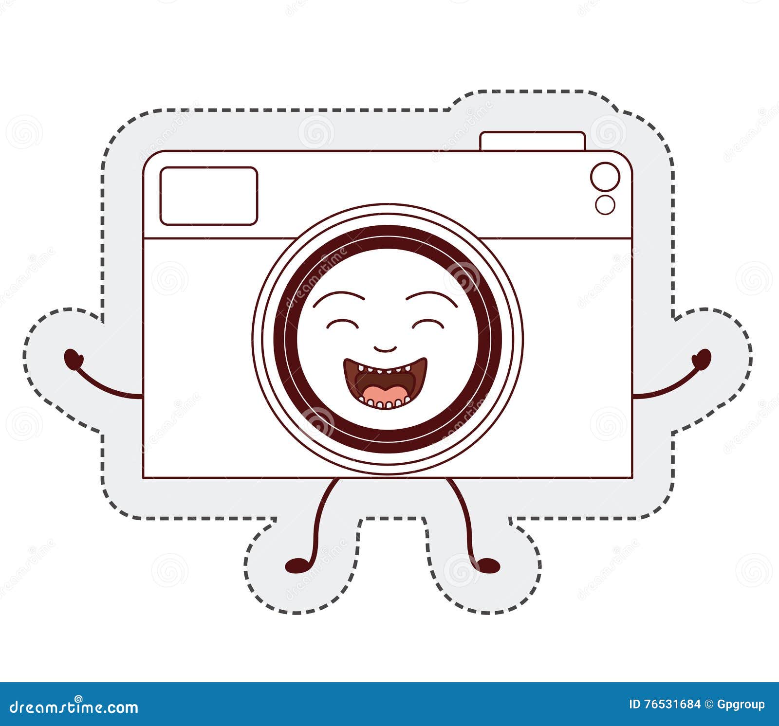 Camera Cartoon Sticker Design Stock Vector - Illustration of studio ...