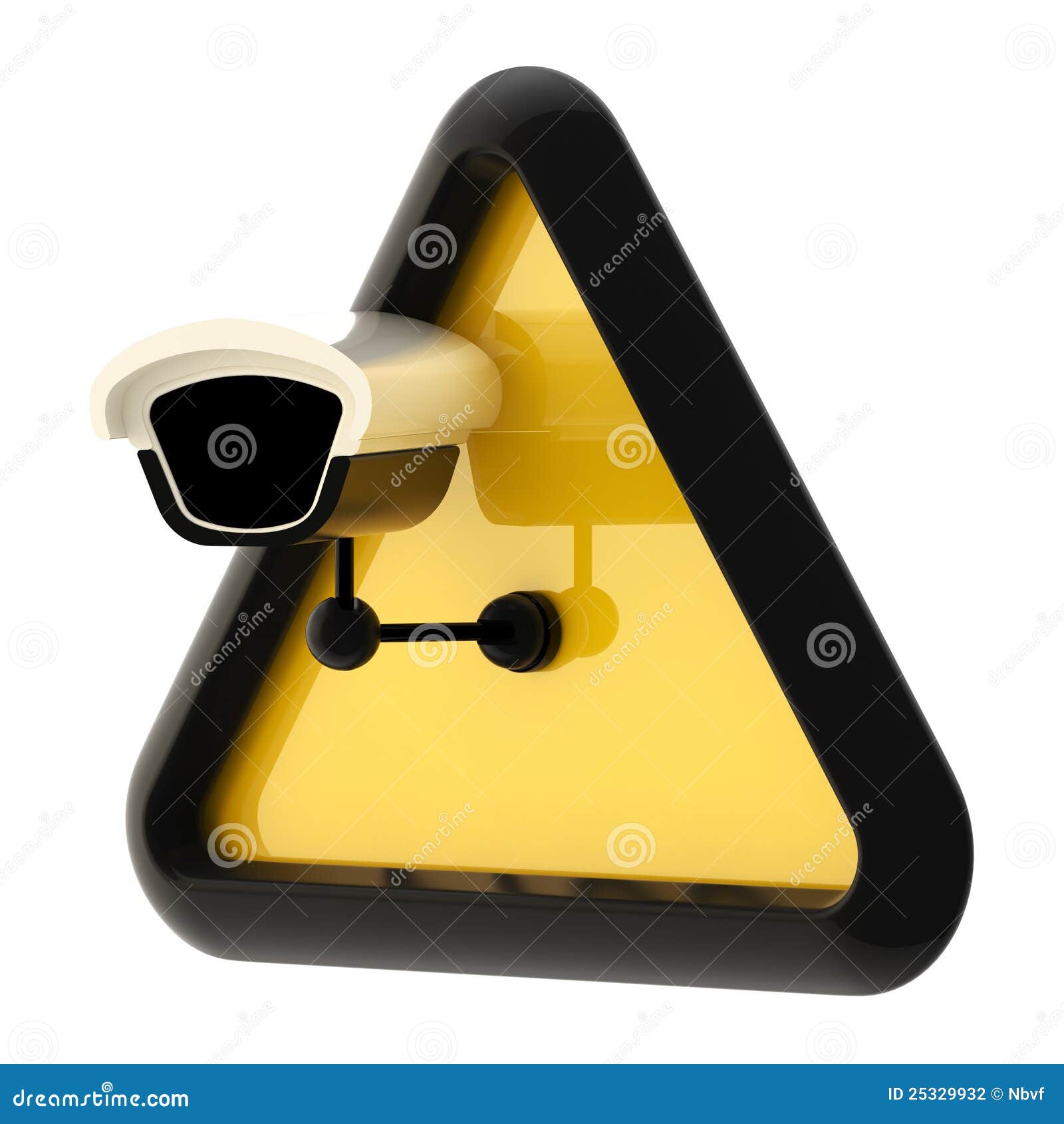 Camera Cctv Alert Sign Isolated Stock Illustration - Illustration of ...