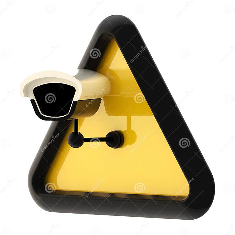 Camera Cctv Alert Sign Isolated Stock Illustration - Illustration of ...