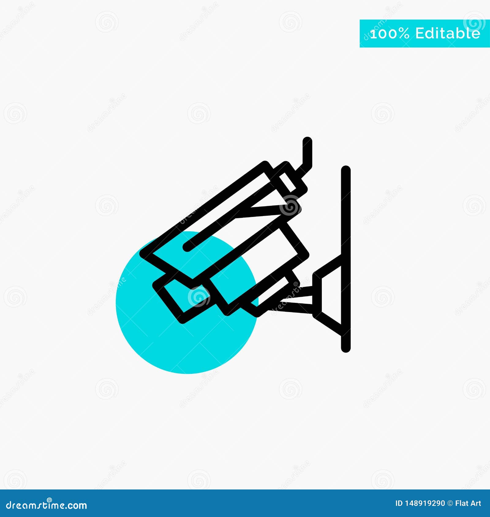 Camera, Cctv, Security, Surveillance Turquoise Highlight Circle Point ...