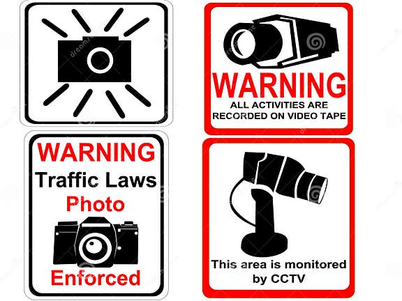 Camera and CCTV signs stock vector. Illustration of deterrent - 1719582