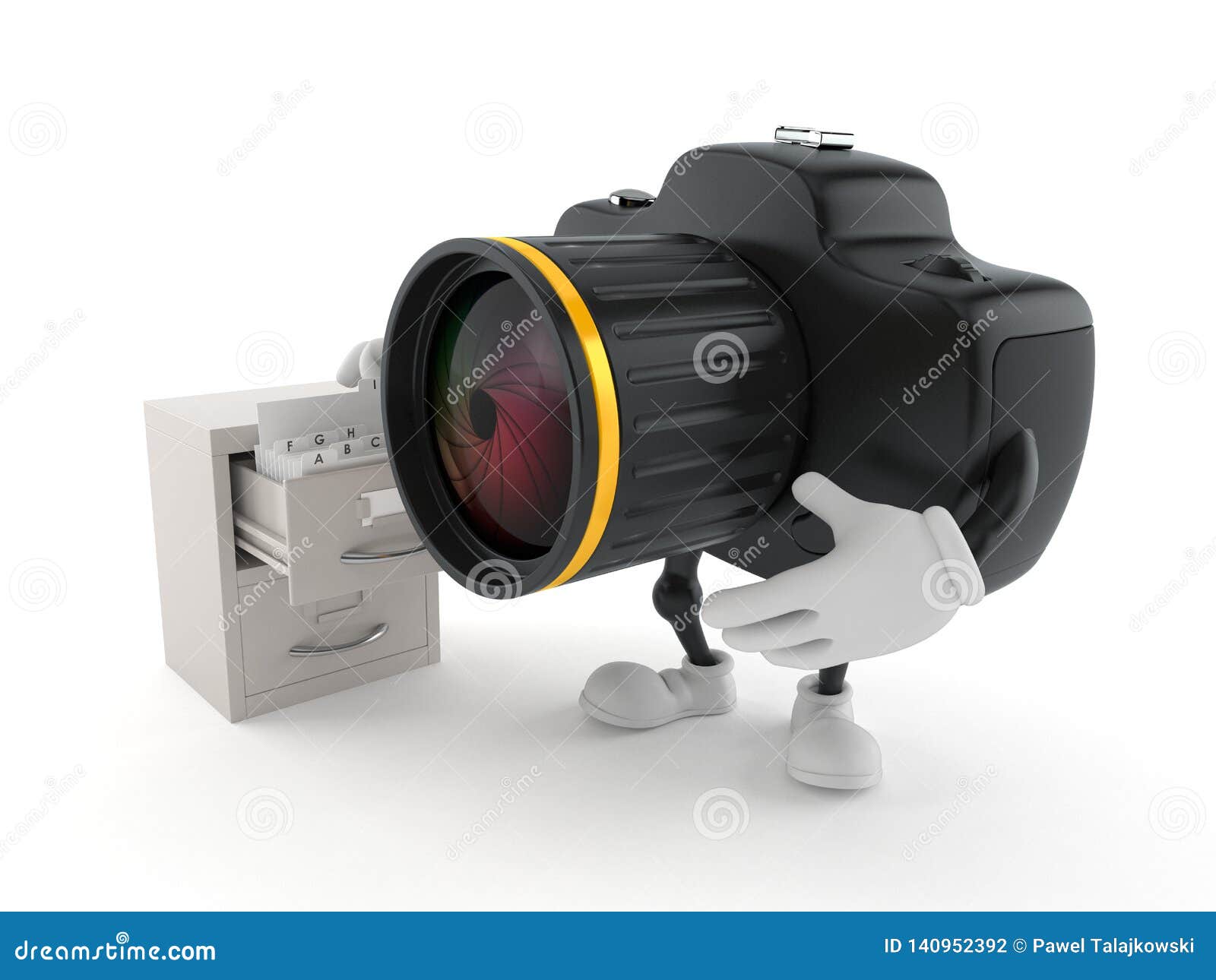 Camera Character with Archive Stock Illustration - Illustration of ...