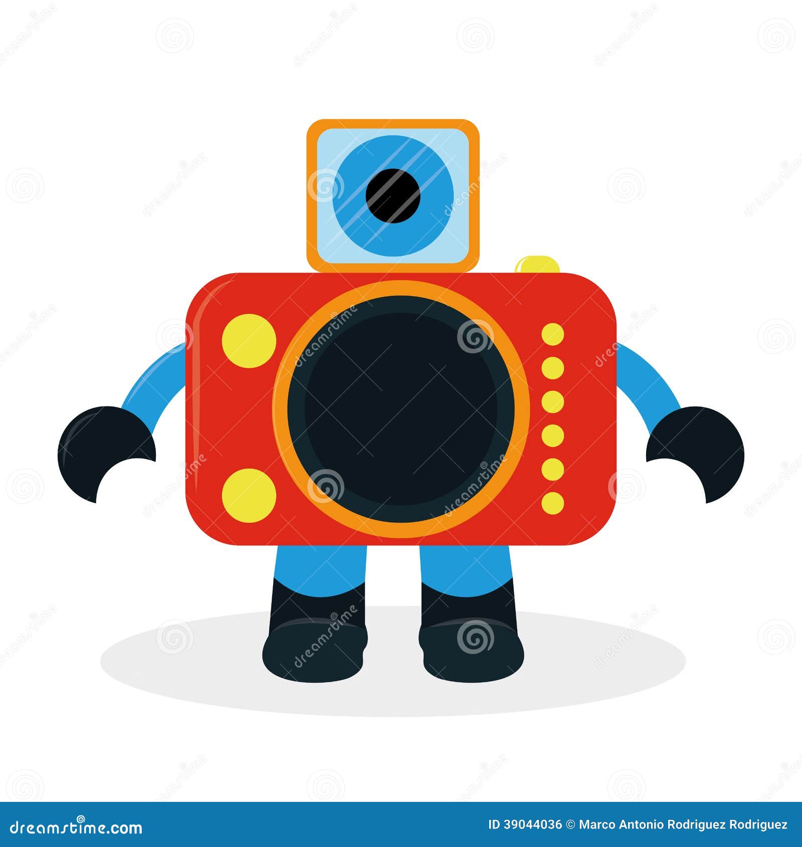 Camera Character Isolated on White Background Stock Vector ...