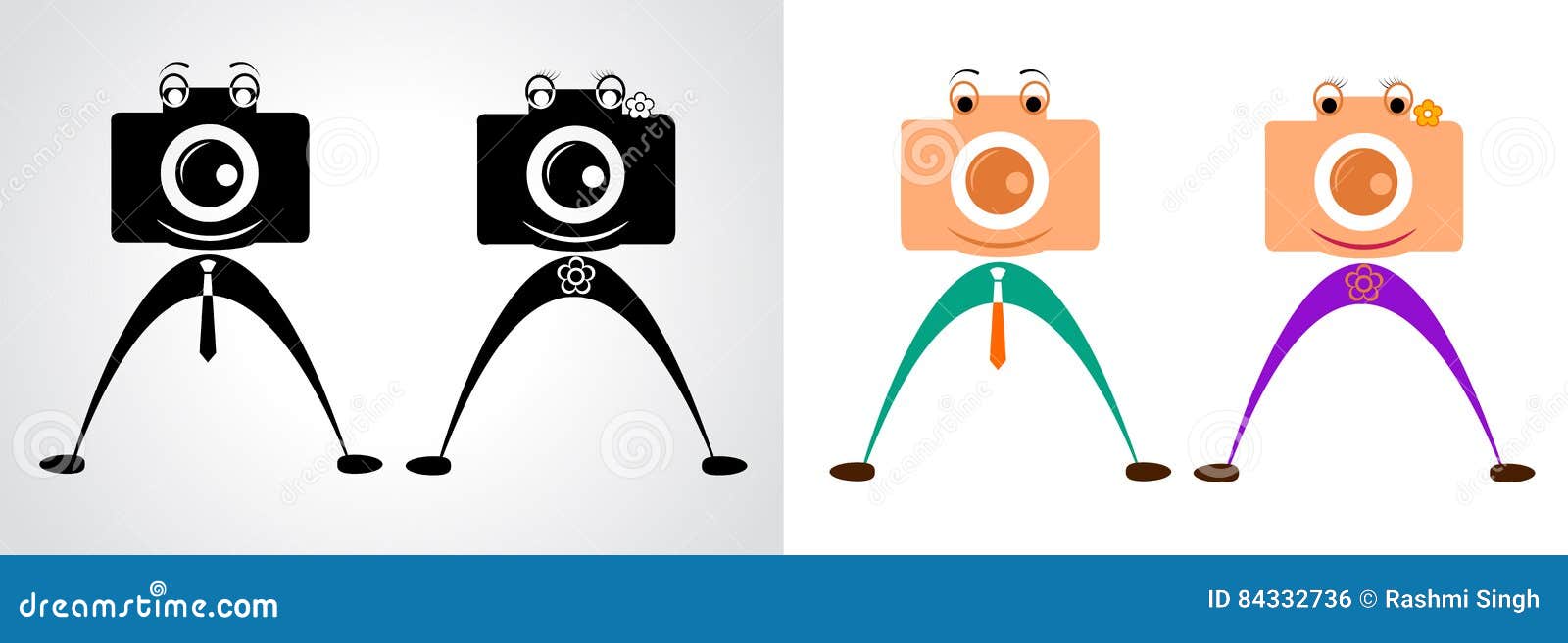 Camera Character Snapping A Picture. Vector Illustration ...