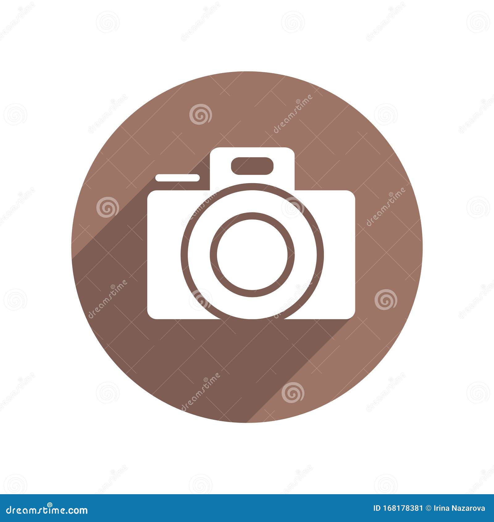 Camera Circle Icon Flat with Long Shadow. Stock Vector - Illustration ...