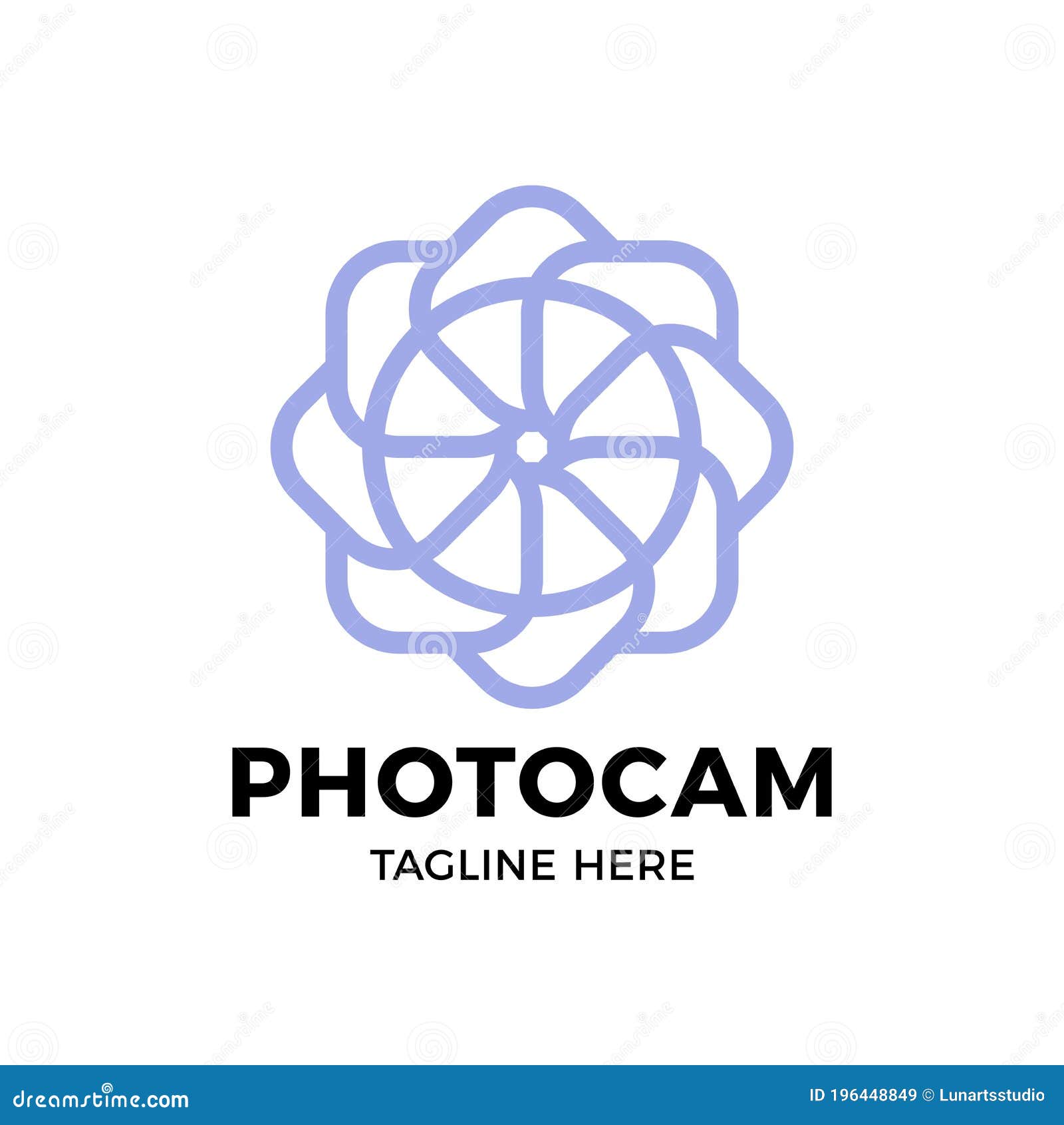 Camera Circle Shutter in Outline Style Vector Logo Design Template ...