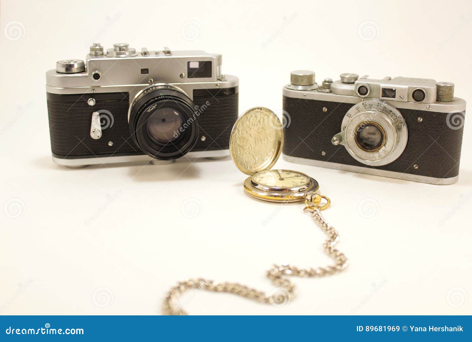 Camera and clock stock image. Image of retro, time, photocamera - 89681969