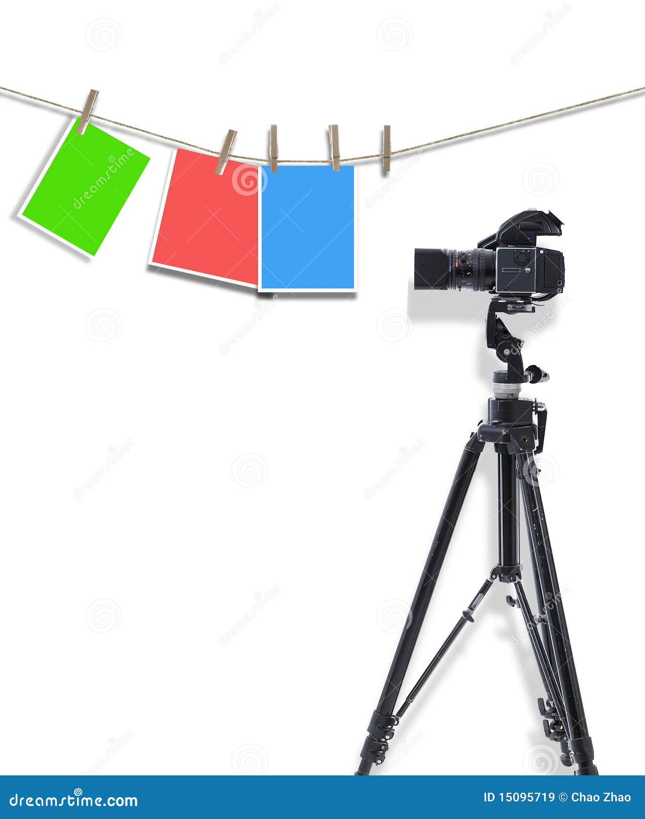 Camera and color cards stock illustration. Illustration of blue - 15095719
