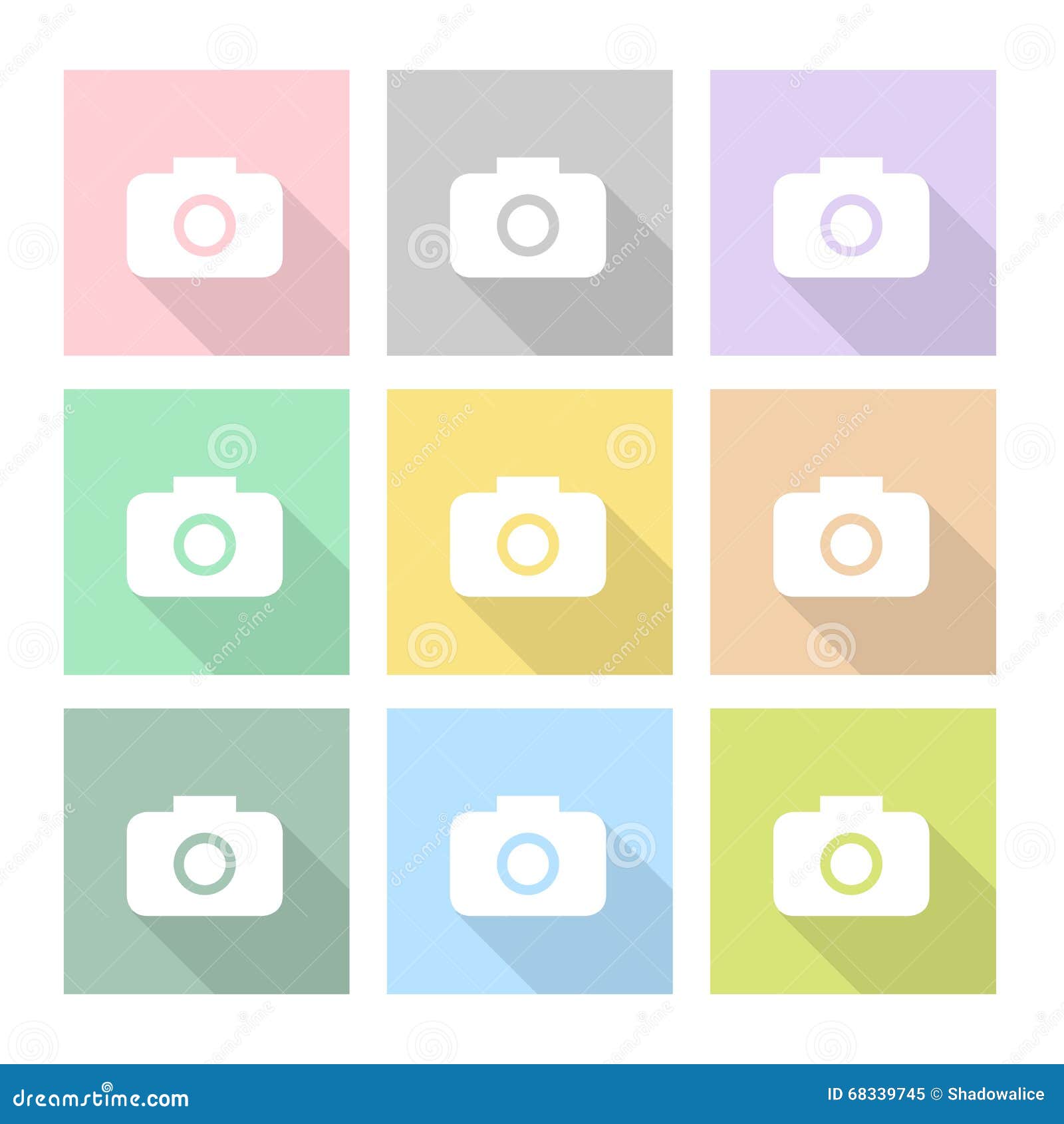 The Camera Colorful Icons Set Vector EPS10, Great for Any Use. Stock ...