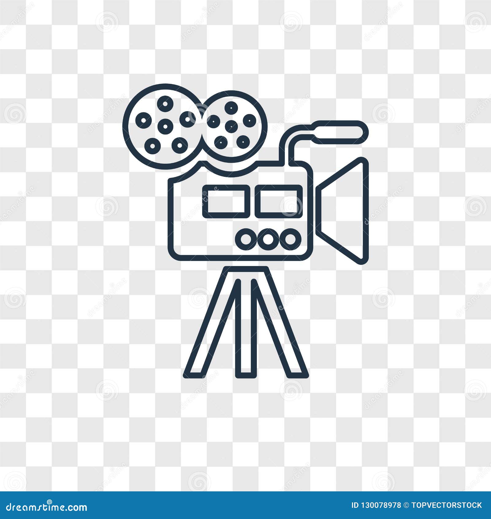 Camera Concept Vector Linear Icon Isolated on Transparent Background ...