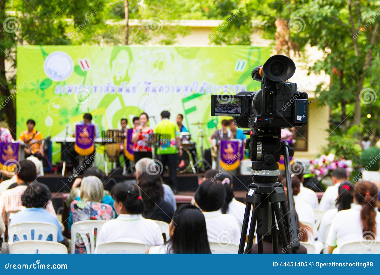 Camera on a Concert Stage Playing Editorial Image - Image of camera ...