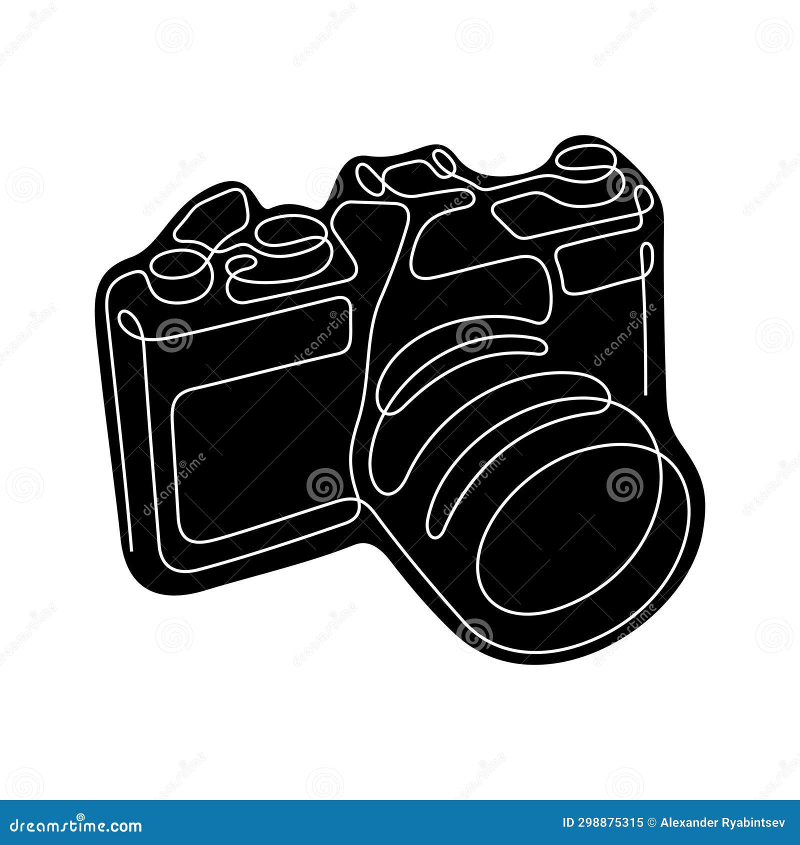 Camera One Line Vector Illustration Stock Illustration - Illustration ...