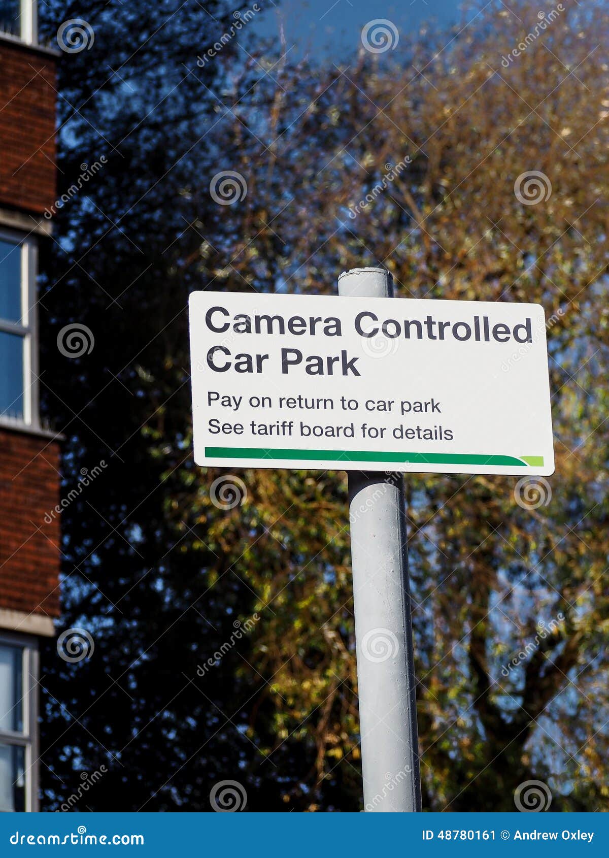 Camera Controlled Car Park Sign Stock Image - Image of warning ...