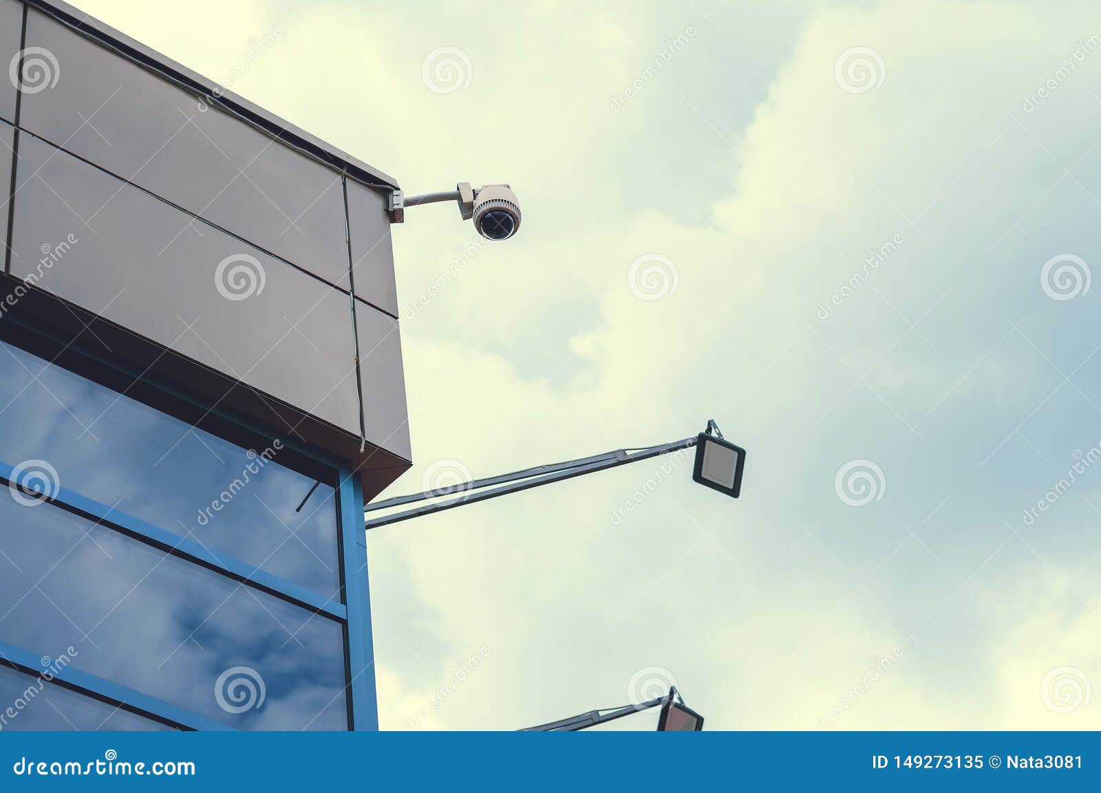 Camera on corner of house. stock image. Image of privacy - 149273135