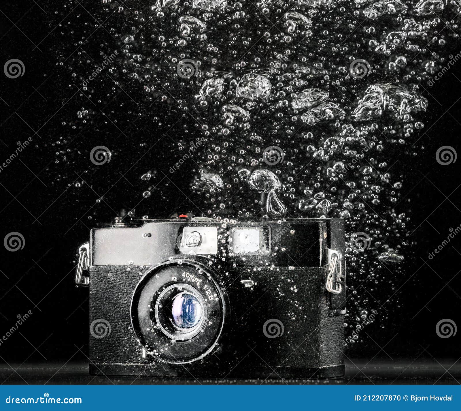 Camera Covered with Water Bubbles. Stock Photo - Image of damage ...