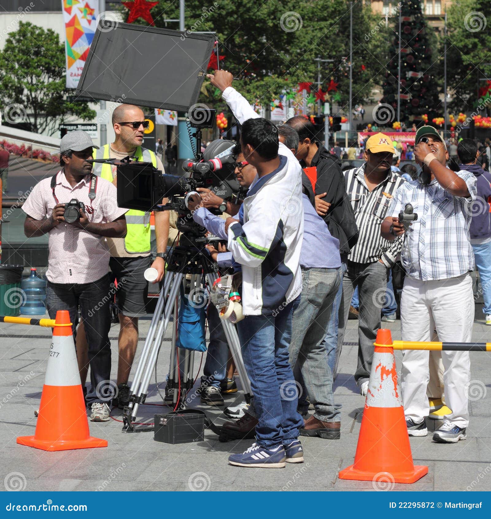 Camera crew in action editorial photography. Image of media - 22295872