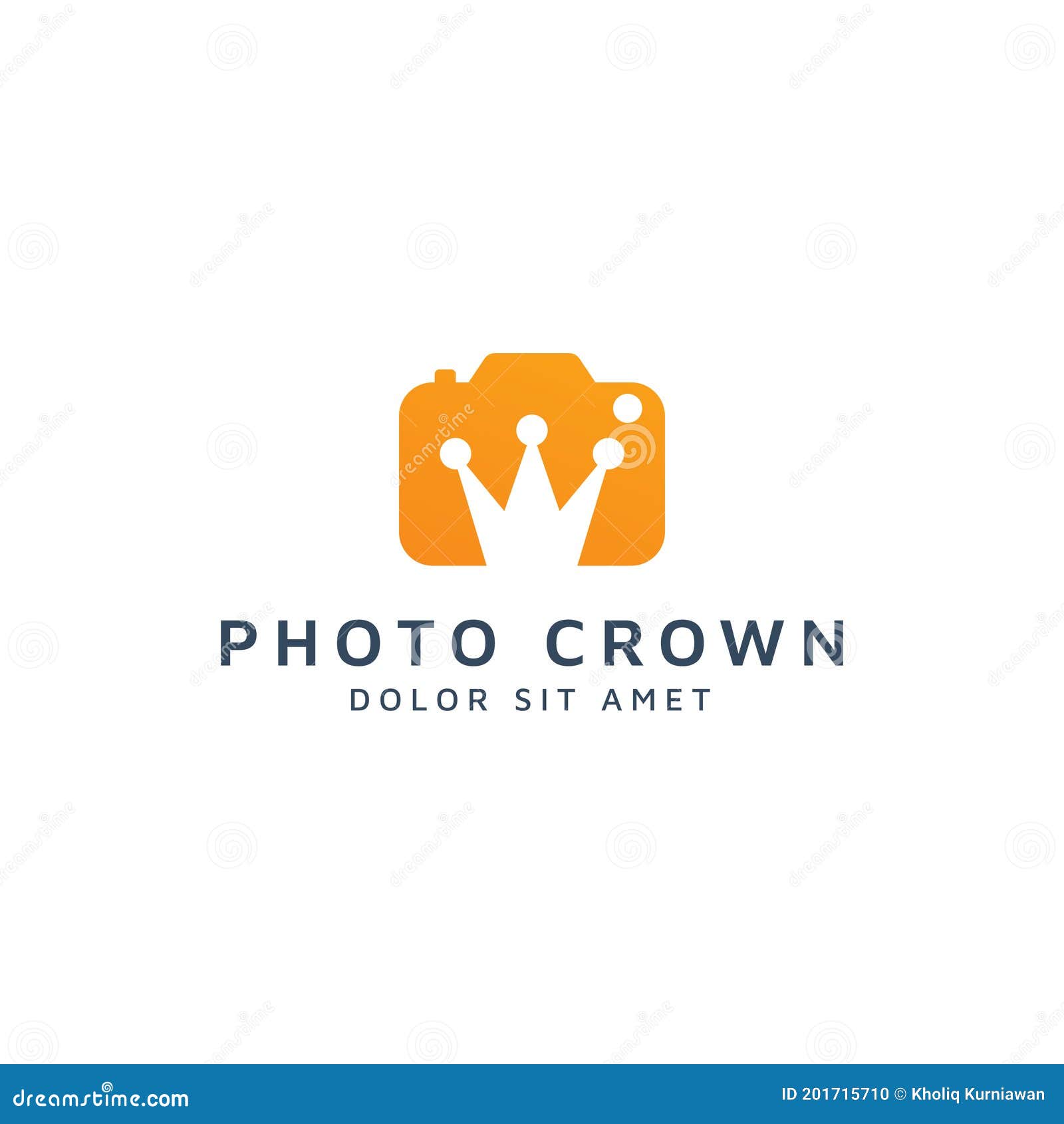 Camera and Crown Negative Space Logo Design Stock Vector - Illustration ...