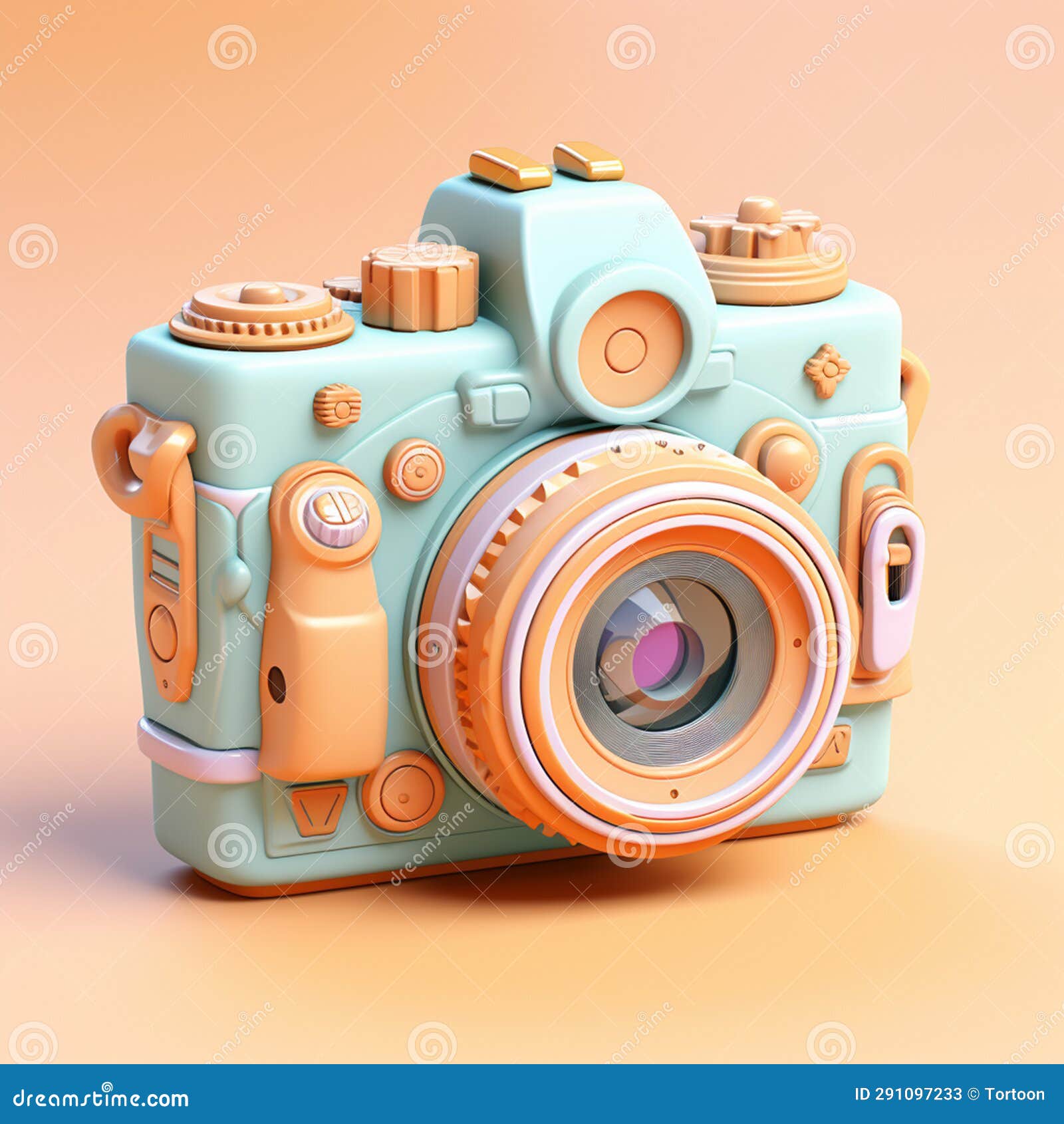 Camera 3d Clay Icon on Pastel Colour Background. Generative Ai Stock ...