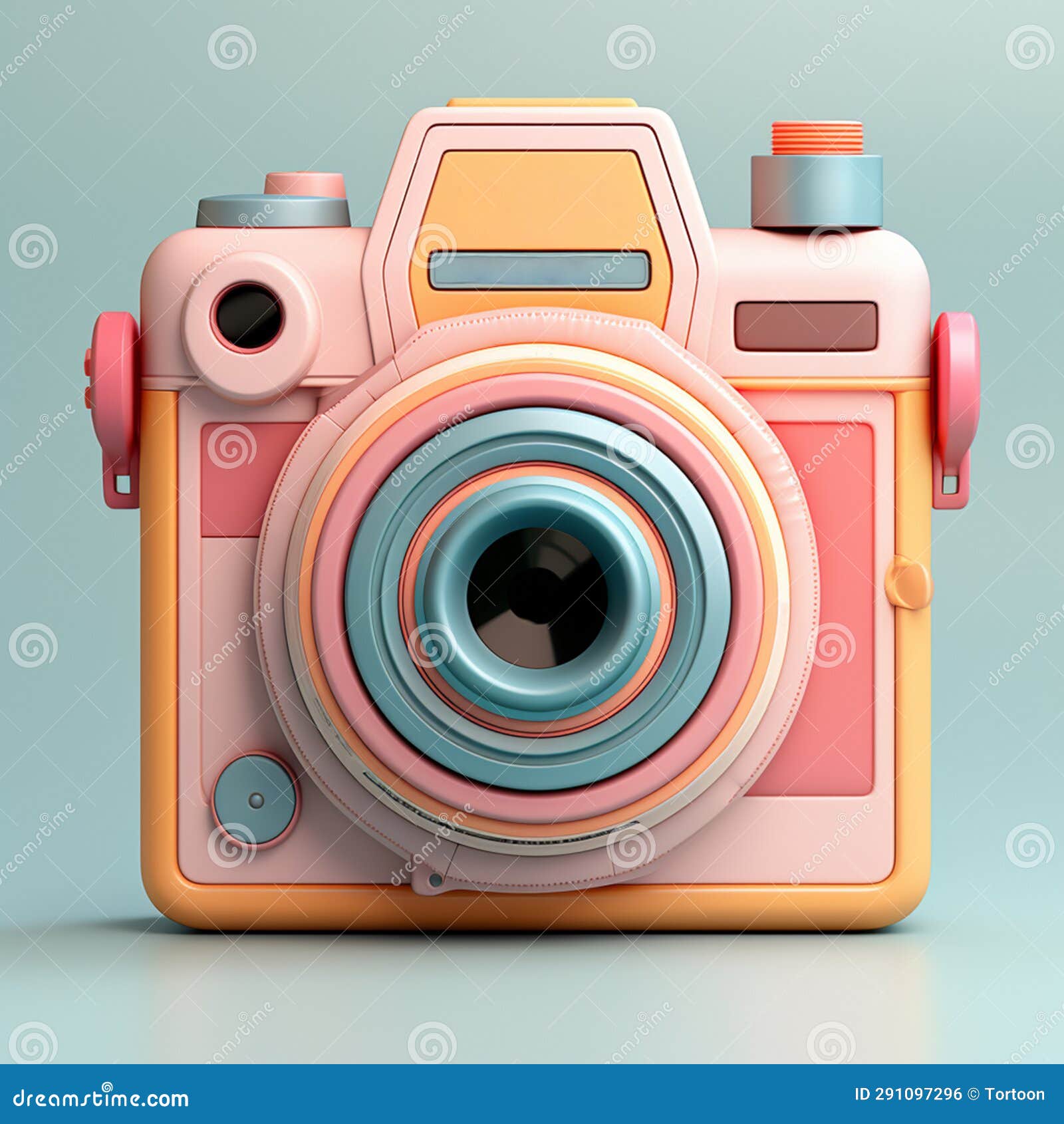 Camera 3d Clay Icon on Pastel Colour Background. Generative Ai Stock ...