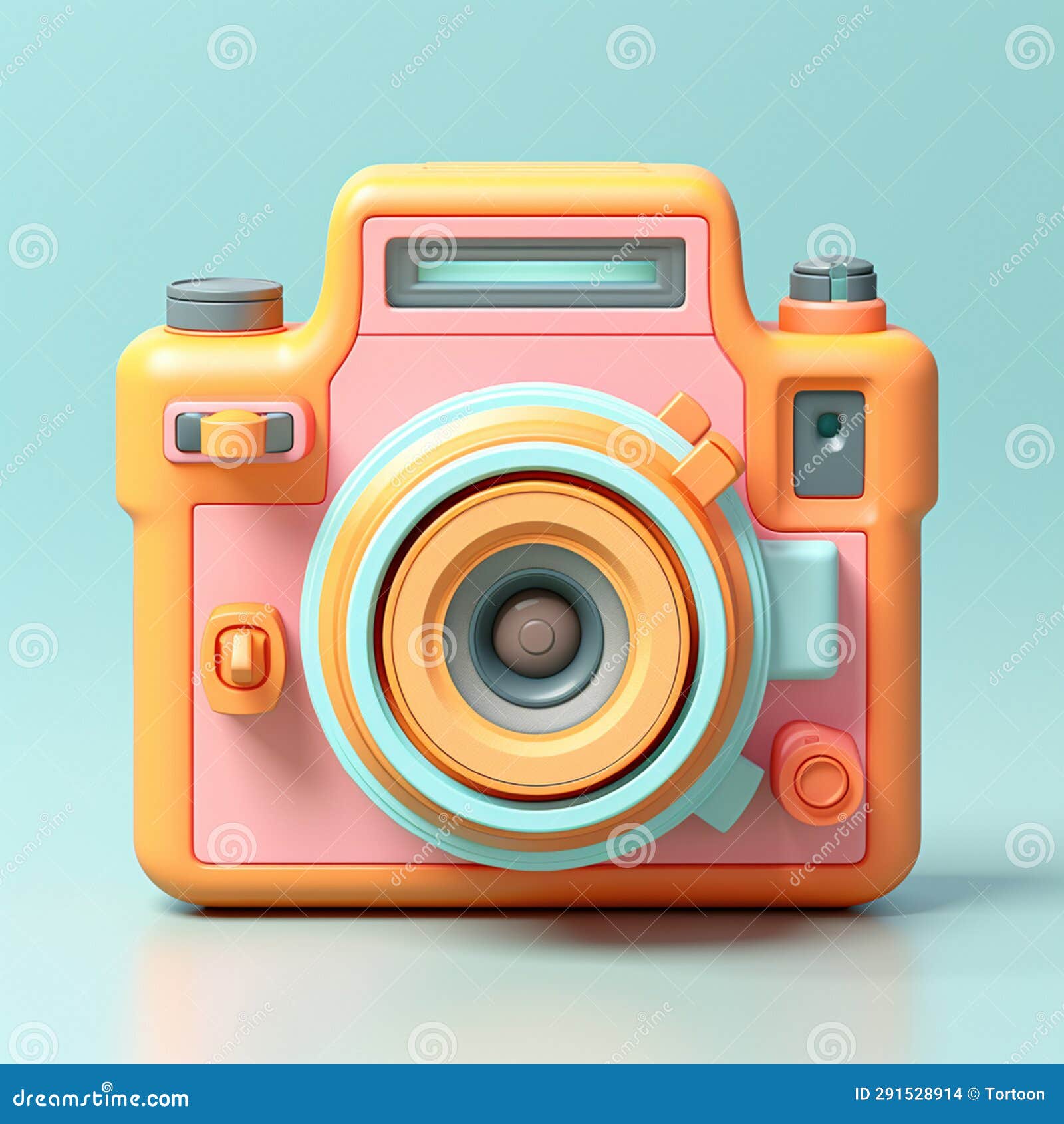 Camera 3d Clay Icon on Pastel Colour Background. Generative Ai Stock ...