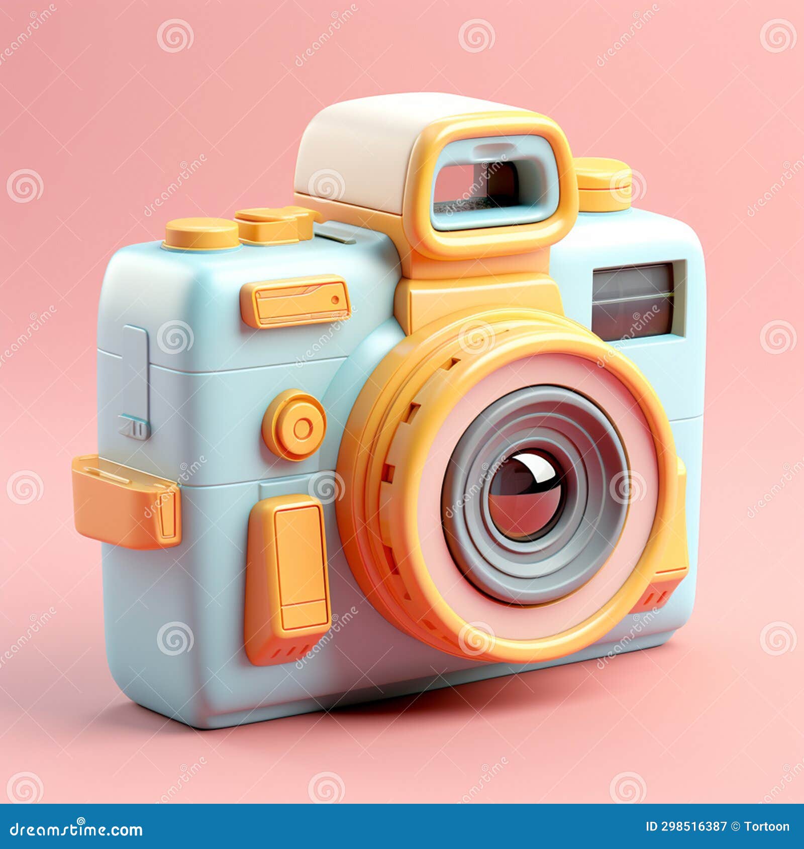 Camera 3d Clay Icon on Pastel Colour Background. Generative Ai Stock ...