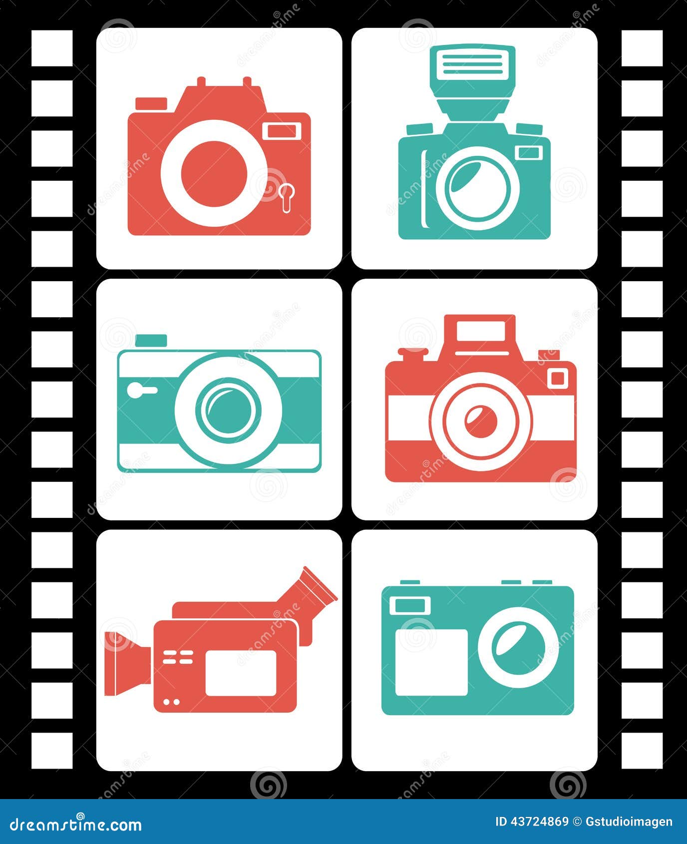 Camera design stock vector. Illustration of reel, video - 43724869