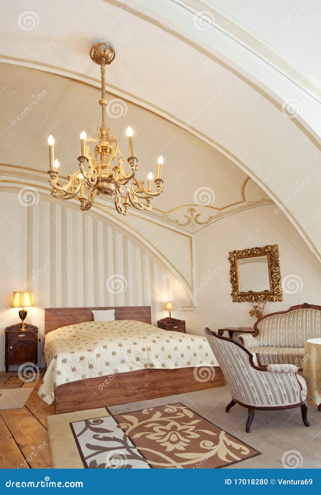 Camera Di Albergo Nello Stile Dell'annata Fotografia Stock - Immagine ...